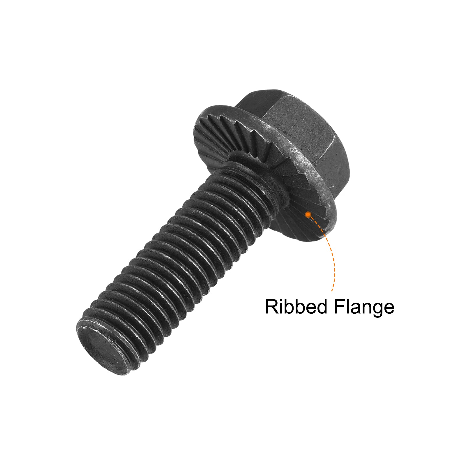 Uxcell M10x30mm Hex Serrated Flange Bolts 10.9 Grade Carbon Steel ...