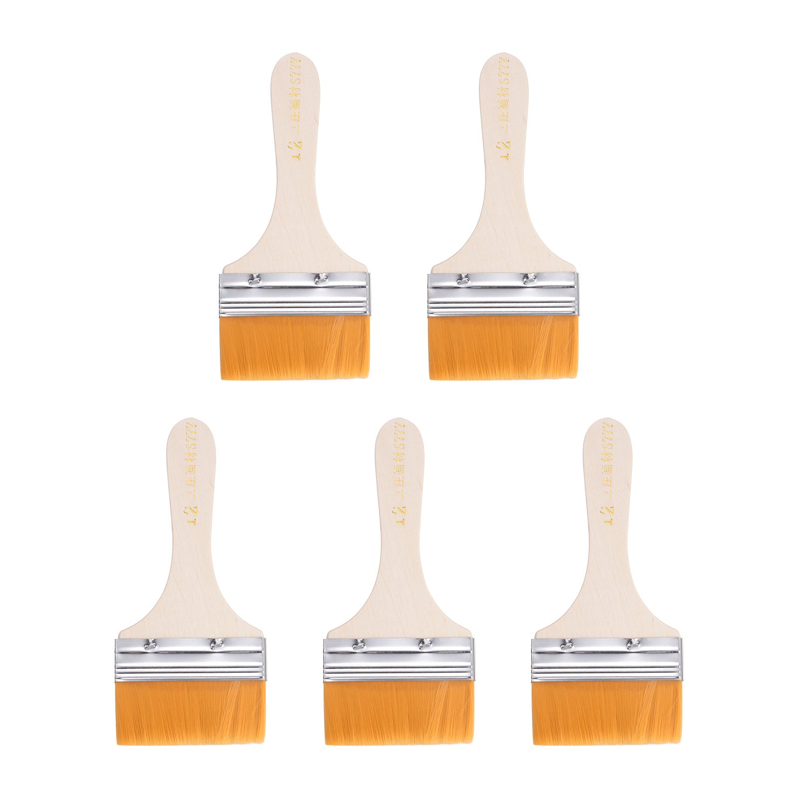 Uxcell 3" Width Small Paint Brush Nylon Bristle with Wood Handle ...