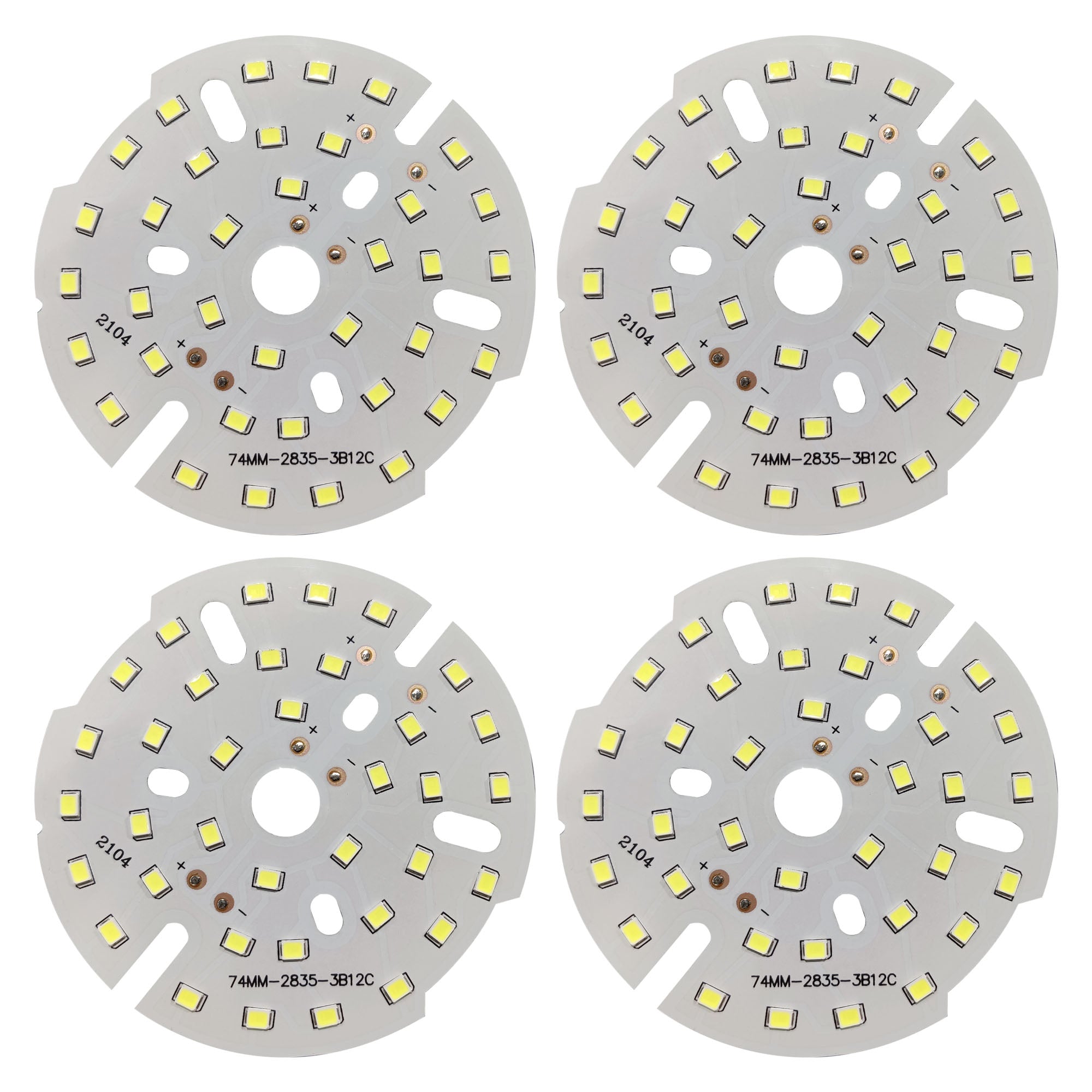 COB LED Light Chip Bead 12W 120lm 6000-6500K 74mm 36-40VDC White 4Pcs ...
