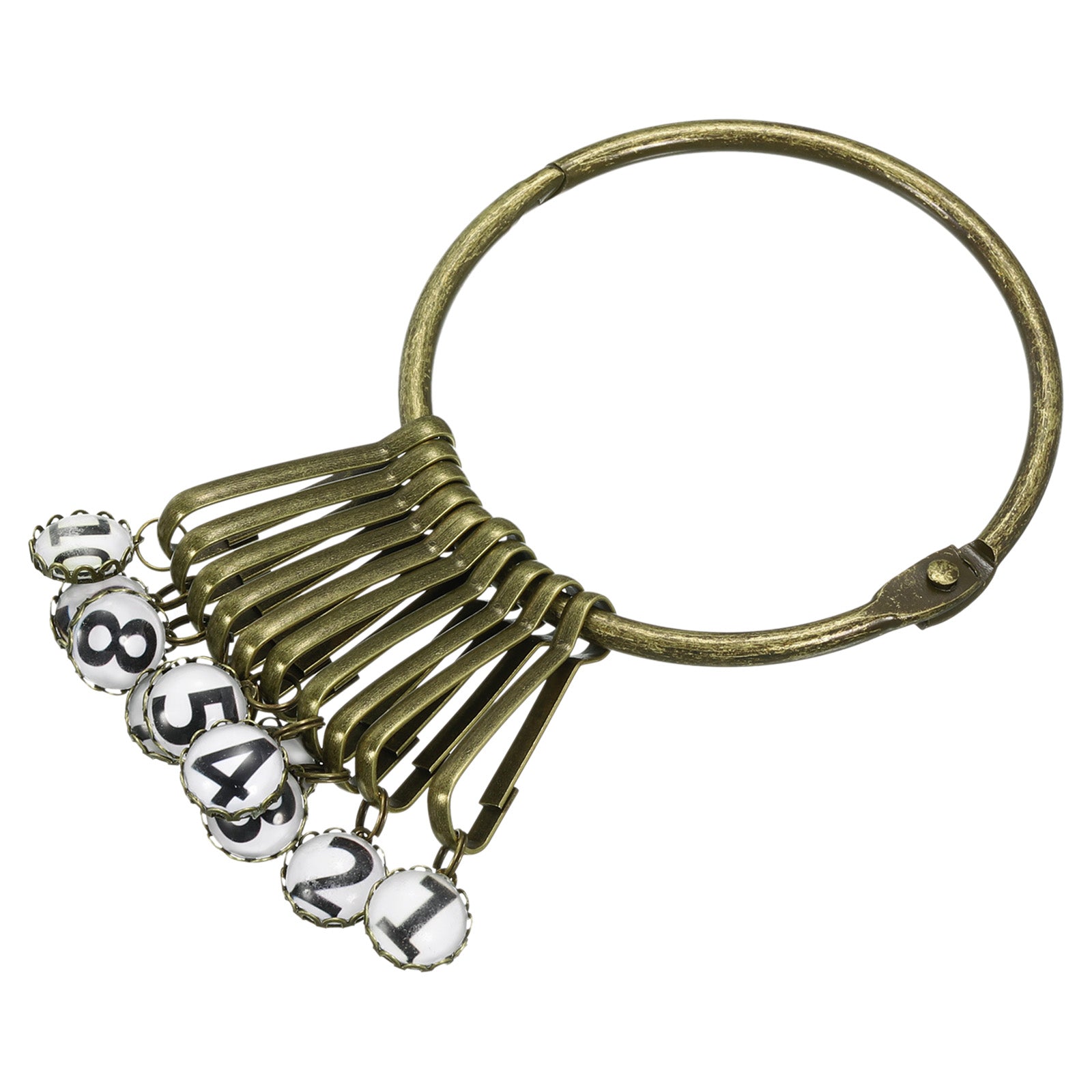 3.4 Inch Dia Key Organizer Keychain, 1pcs Key Management Holder with 10 ...