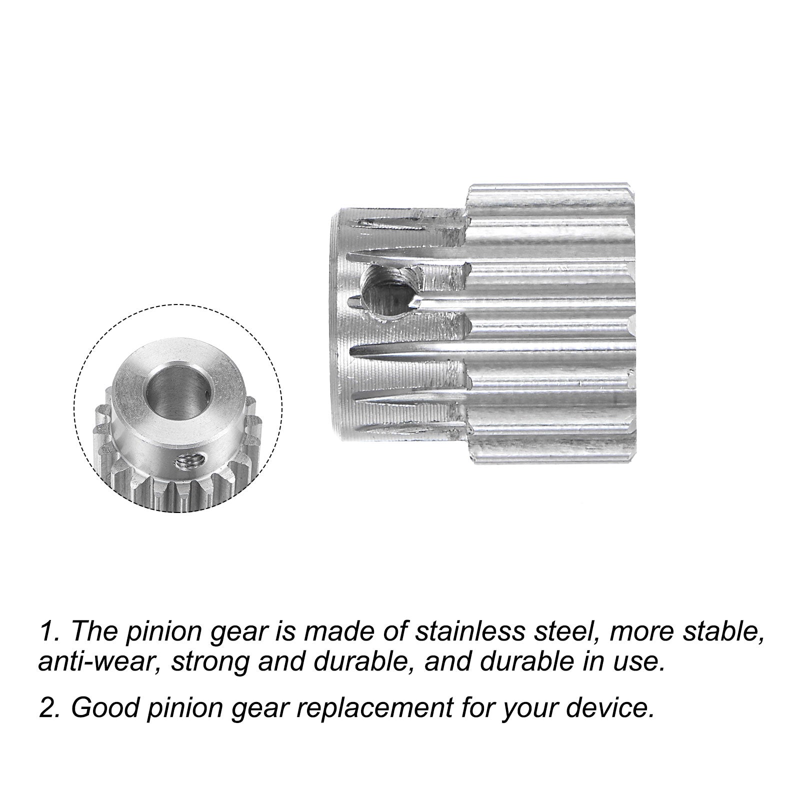 Uxcell 8mm Aperture 20T Mod 1 Stainless Steel Spur Diff Differential ...