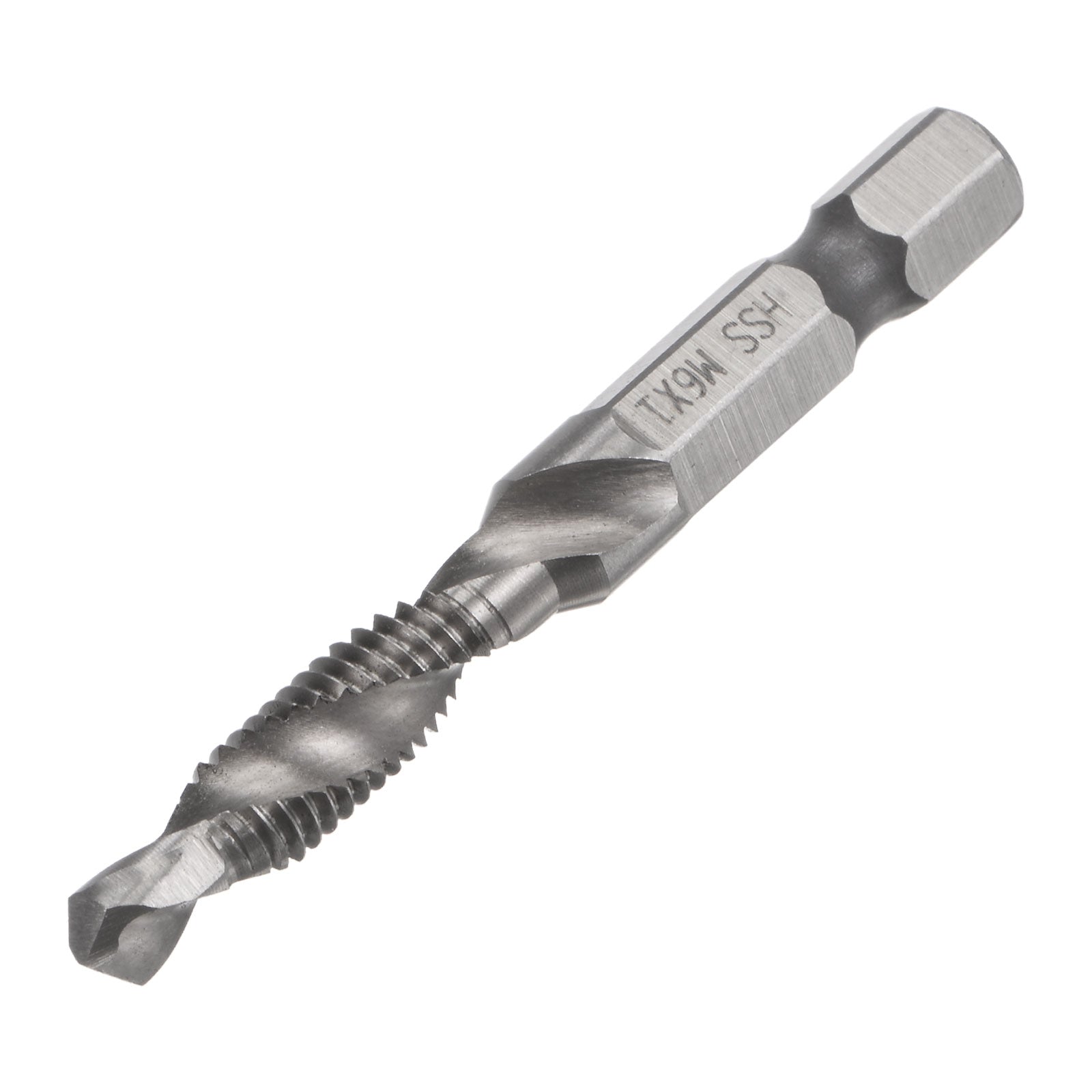 Uxcell 1/4" Shank M6x1 Uncoated High Speed Steel 4341 Combination Drill ...