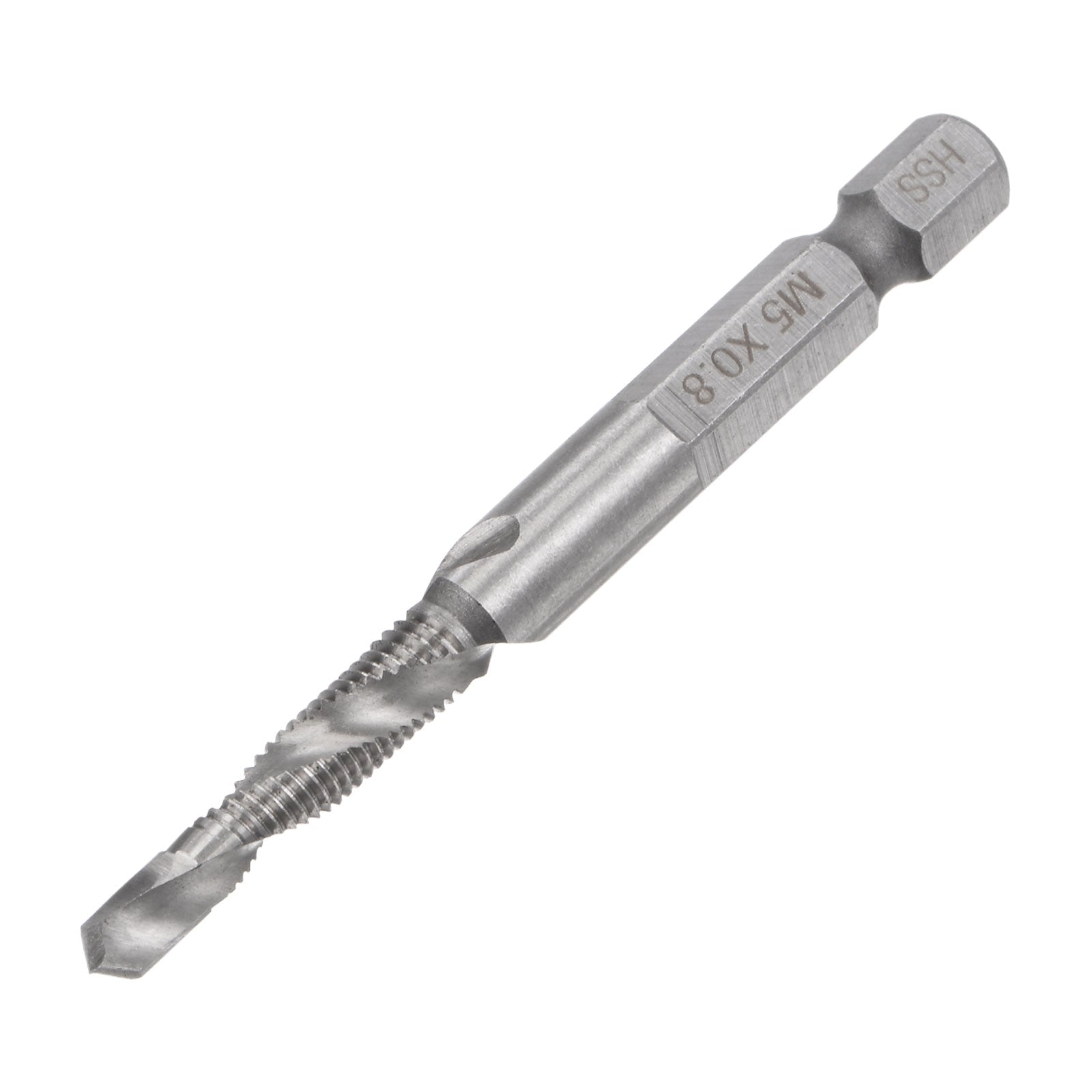 Uxcell M5x0.8 High Speed Steel 4341 Combination Drill and Tap Bit Extra ...