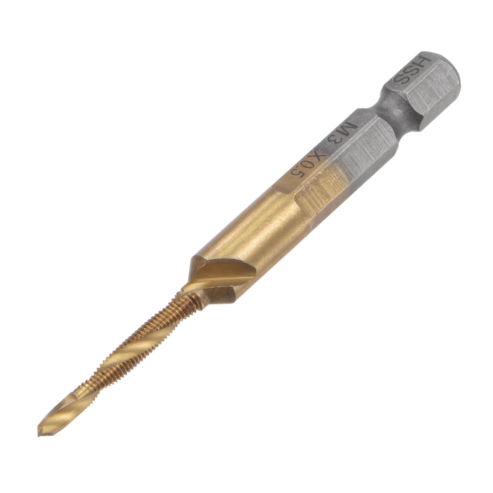 Uxcell M3x0.5 Titanium Coated High Speed Steel Combination Drill and ...