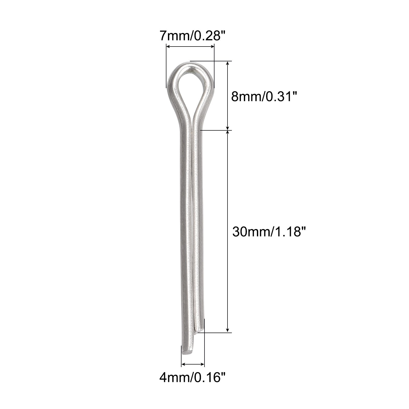 Uxcell Split Cotter Pin, 4mm x 30mm Stainless Steel Clip Fastener ...