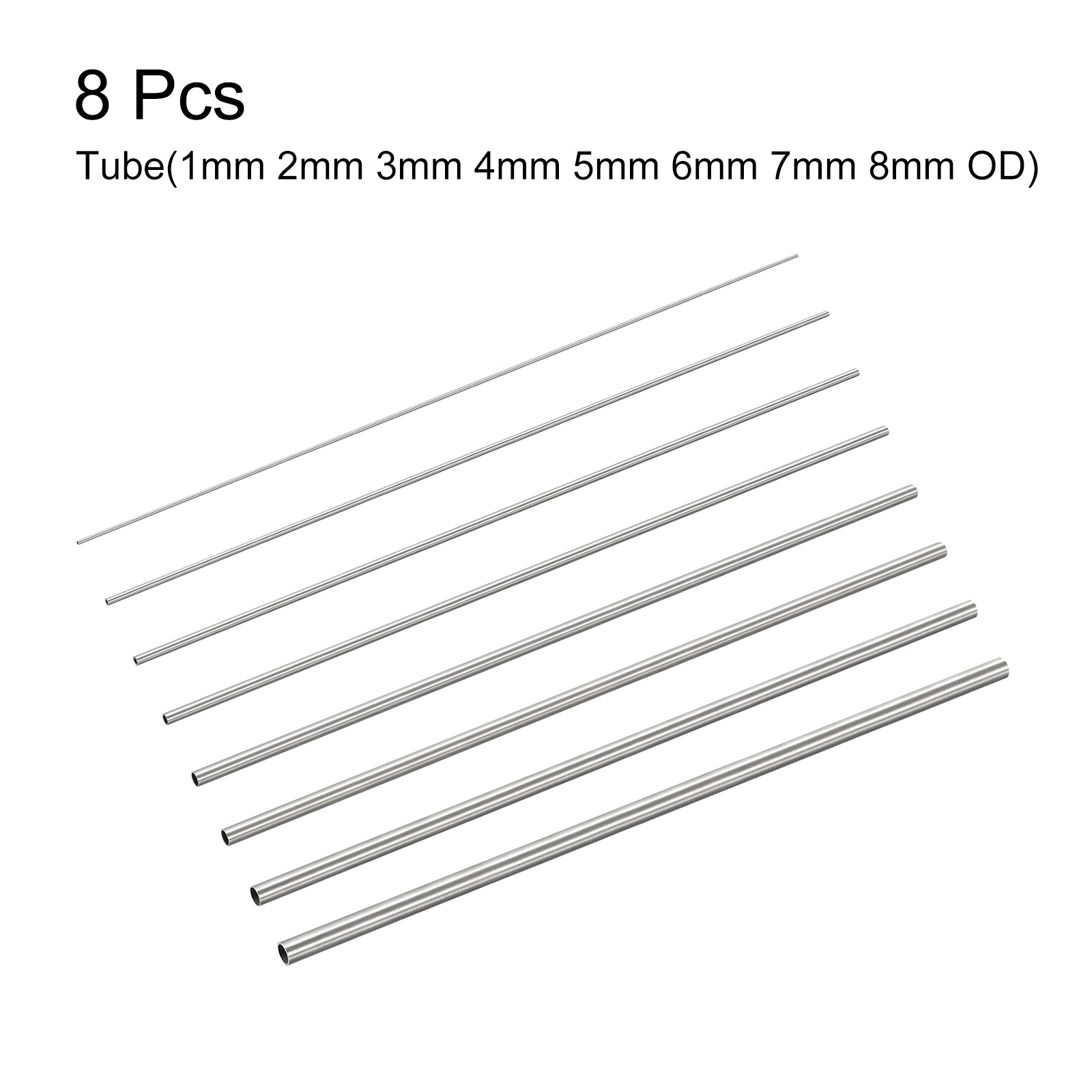 Uxcell 304 Stainless Steel Tube 1mm 2mm OD x 0.3mm Wall Thick, 3mm 4mm ...