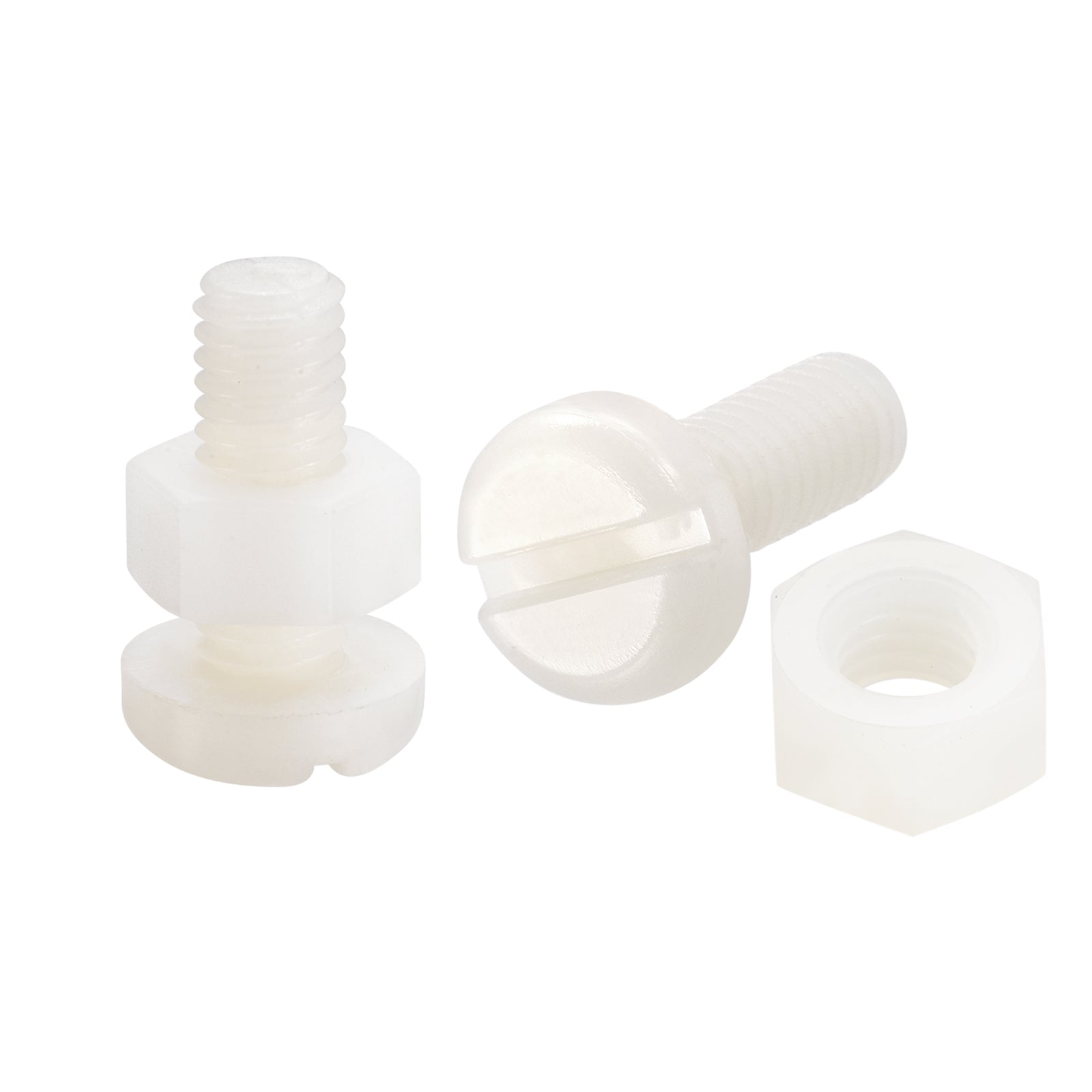 Uxcell 20 Pairs Nylon Screw Nut Assortment, M6x16mm Slotted Pan Head ...