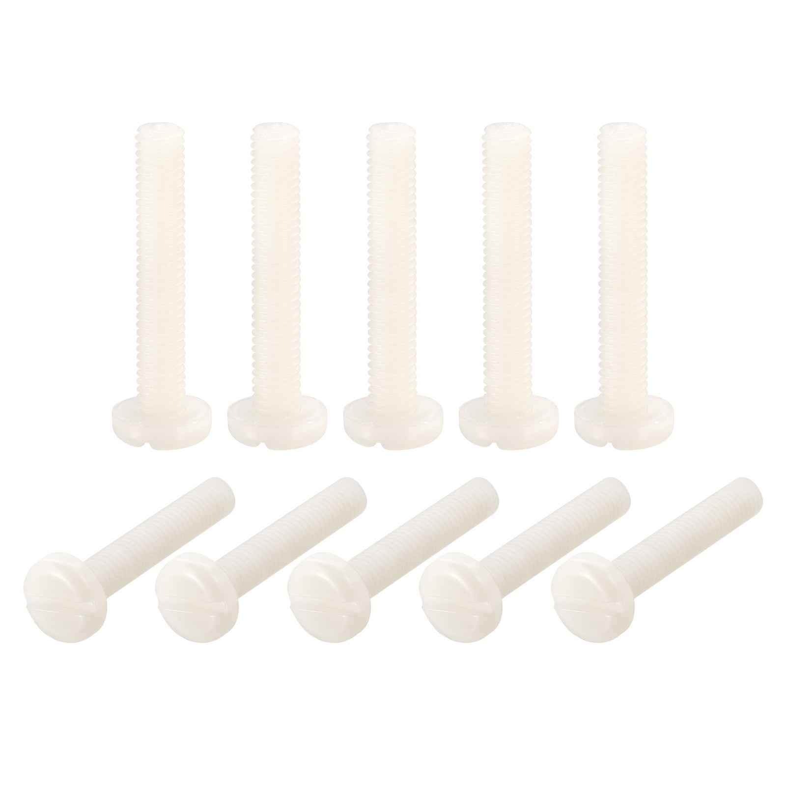 Uxcell Nylon Machine Screws, M6x35mm Slotted Pan Head Fasteners Bolts ...