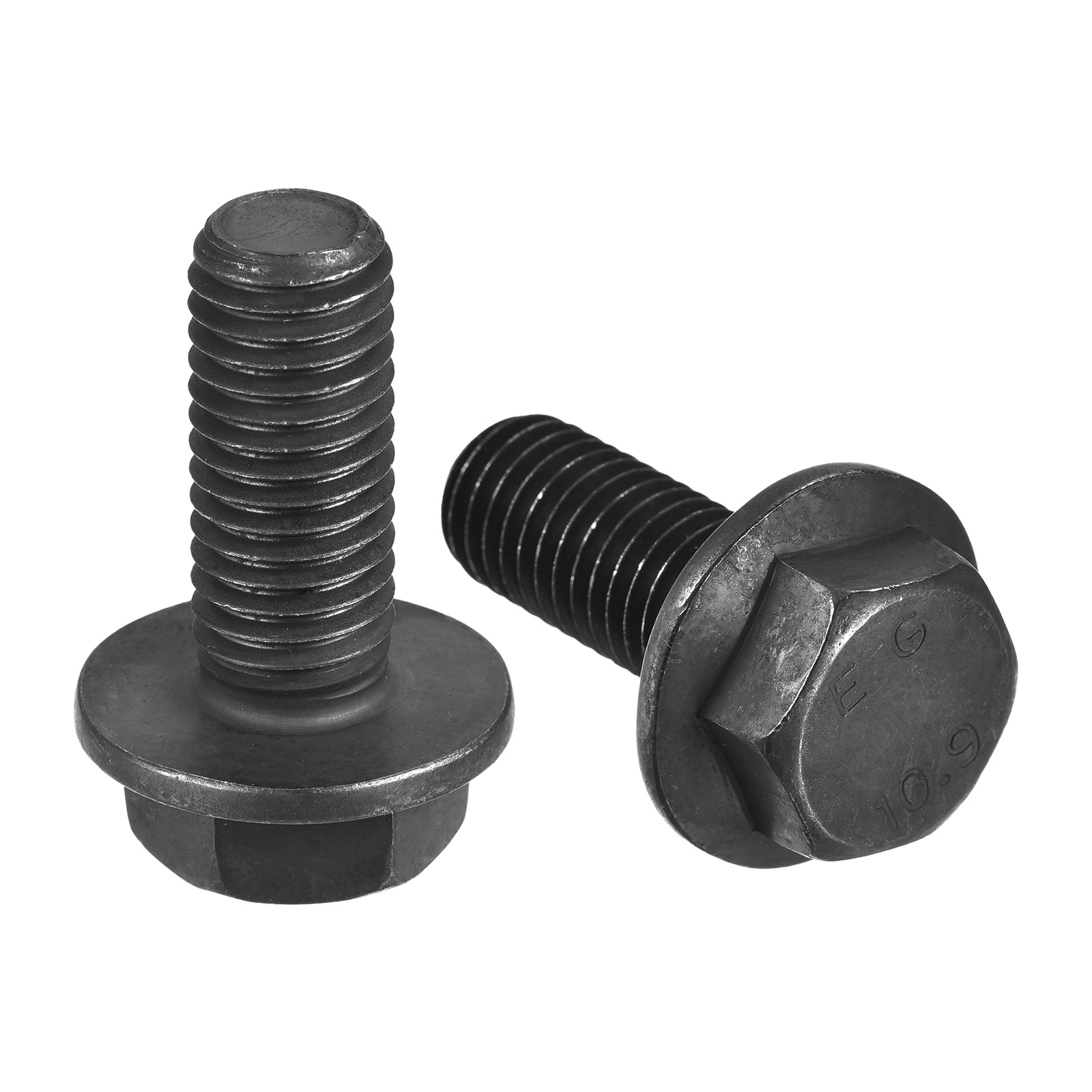 Uxcell M12x30mm Hex Flange Bolts, 6pcs 10.9 Grade Carbon Steel Hexagon ...