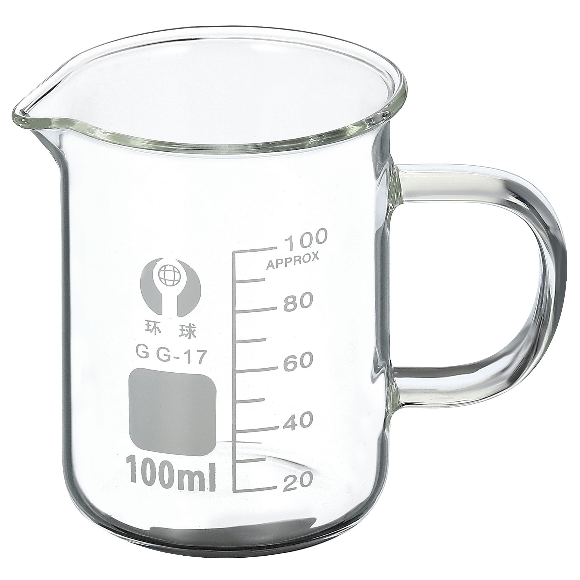 100ml Glass Beaker with Handle, 3.3 Borosilicate Glass Graduated ...
