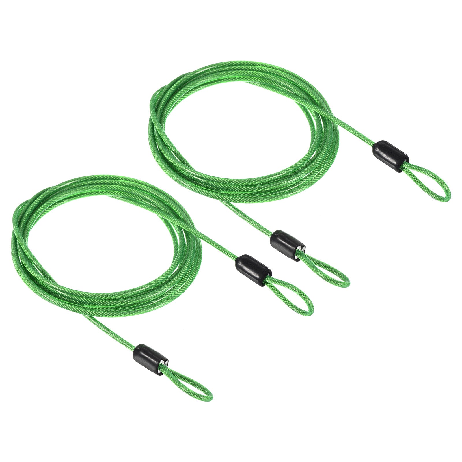 Security Steel Cable 2.5mmx2m Coated Luggage Lock Rope W Loop Green ...