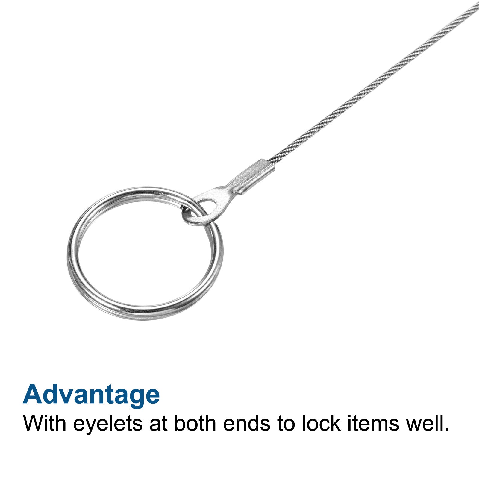 Stainless Steel Lanyard Cable 1.5mmx100cm, 6 Pack Rope with 12 Pack Key ...