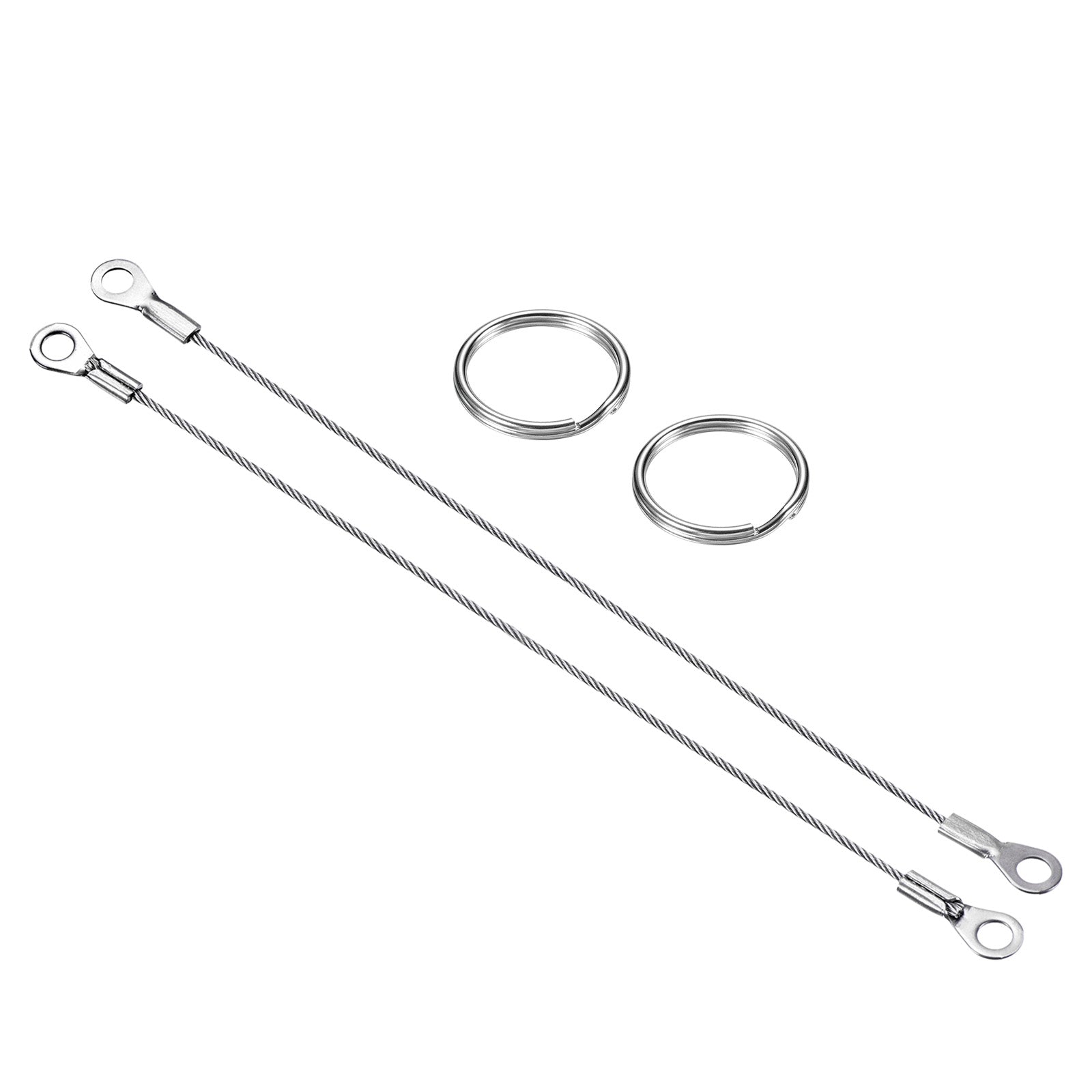 Stainless Steel Lanyard Cable 1.5mmx20cm, 10 Pack Rope with 20 Pack Key ...