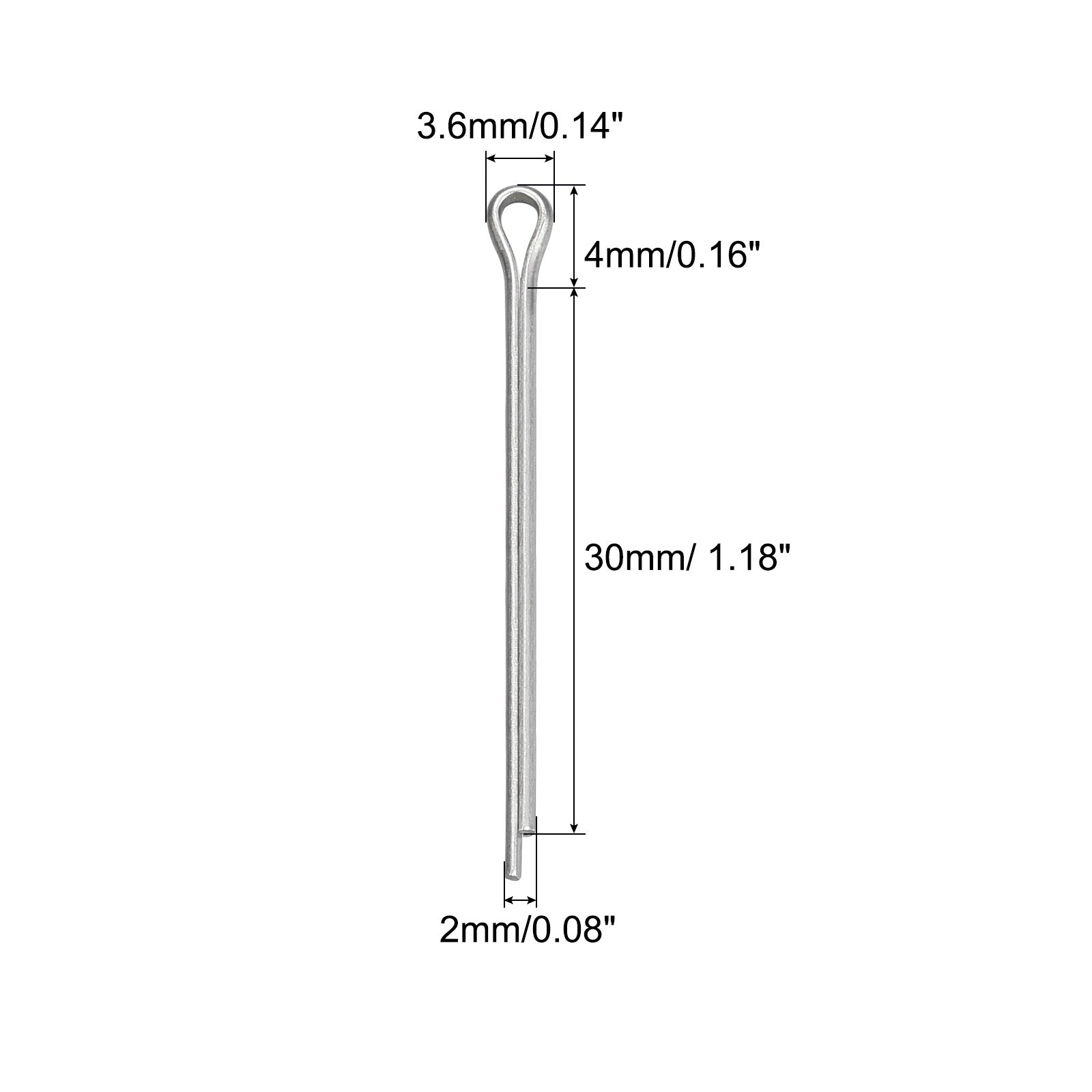 Uxcell Split Cotter Pin, 2mm x 30mm 316 Stainless Steel Clip Fastener ...