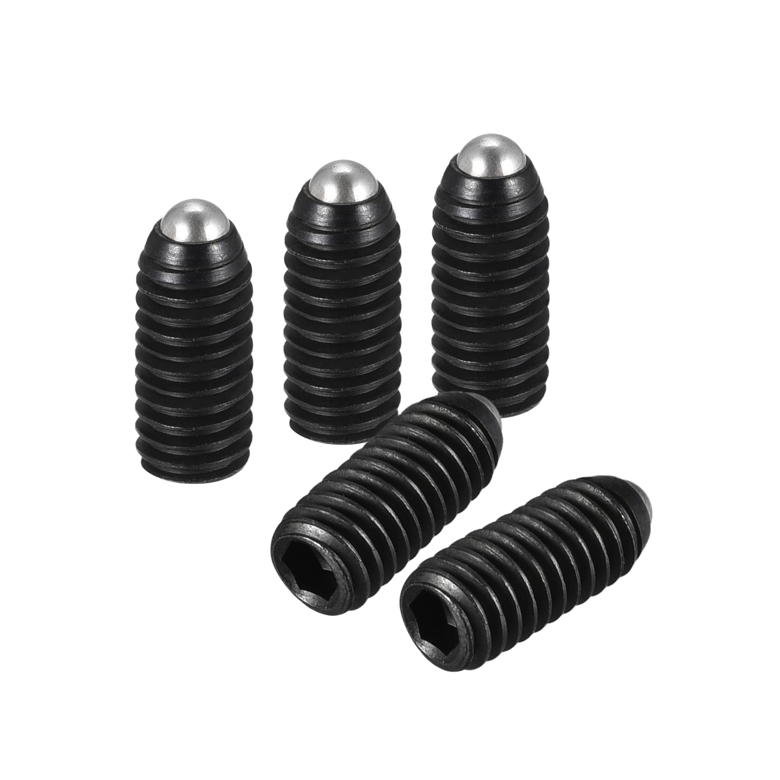 Uxcell Ball Point Set Screws, 5pcs M4 x 10mm High Carbon Steel Spring ...