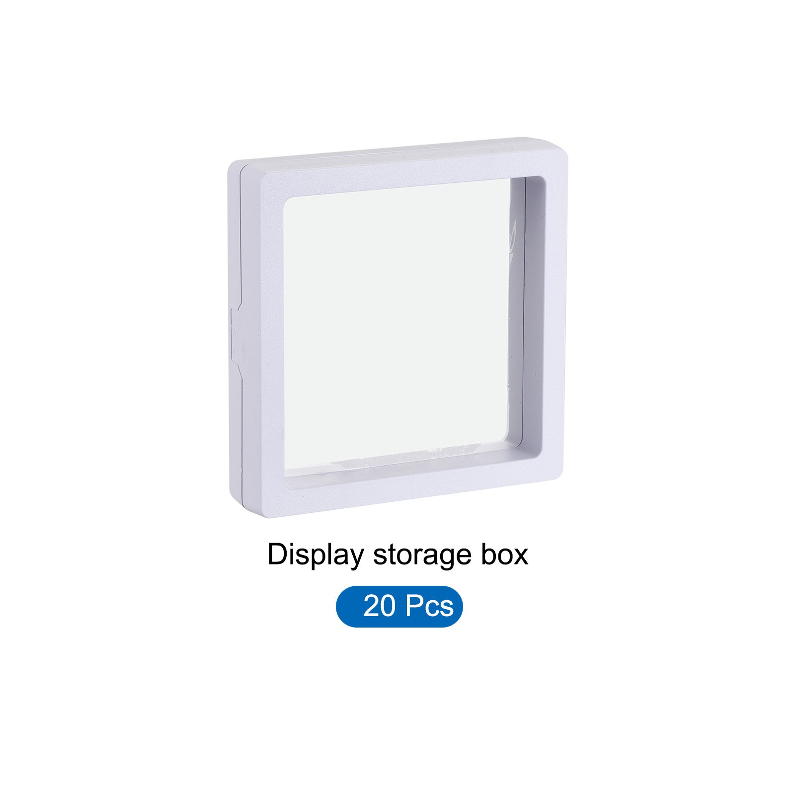 Floating Thin Film Display Box, ABS Frame Case 7cm x 7cm x 2cm White ...