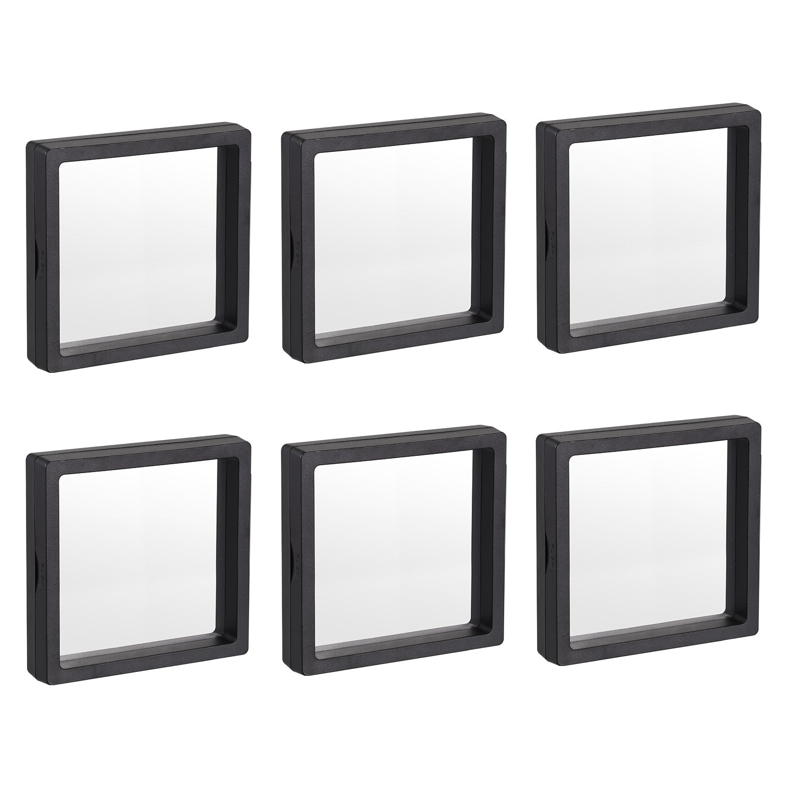 Floating Thin Film Display Box, ABS Frame Case 11cmx11cmx2cm Black Pack ...