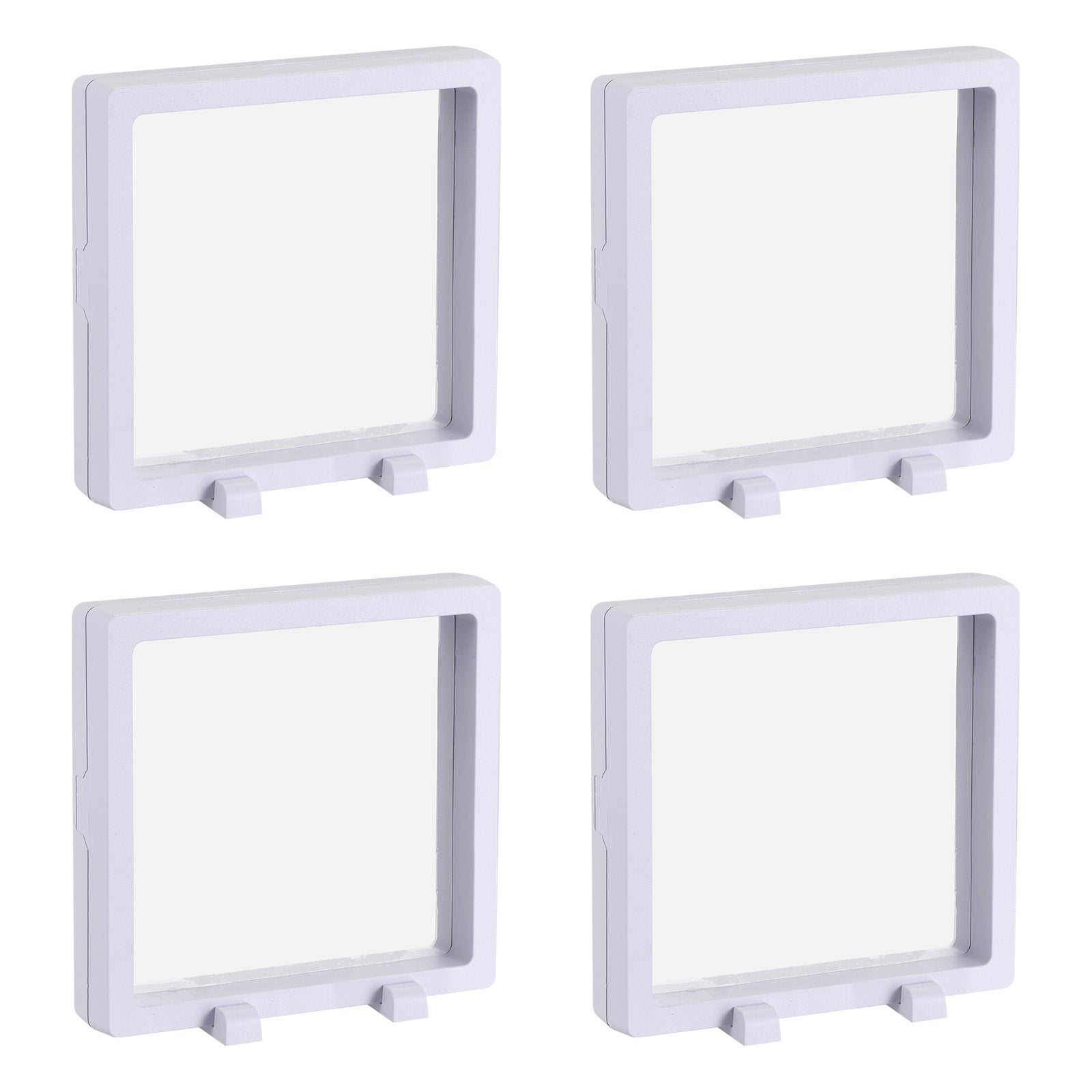 Floating Thin Film Display Box with Base 11cm x 11cm x 2cm White Pack ...