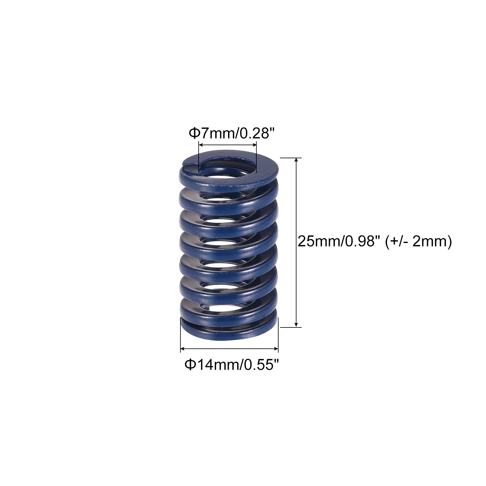 Uxcell Die Spring, 10pcs 14mm OD 25mm Long Stamping Light Load ...