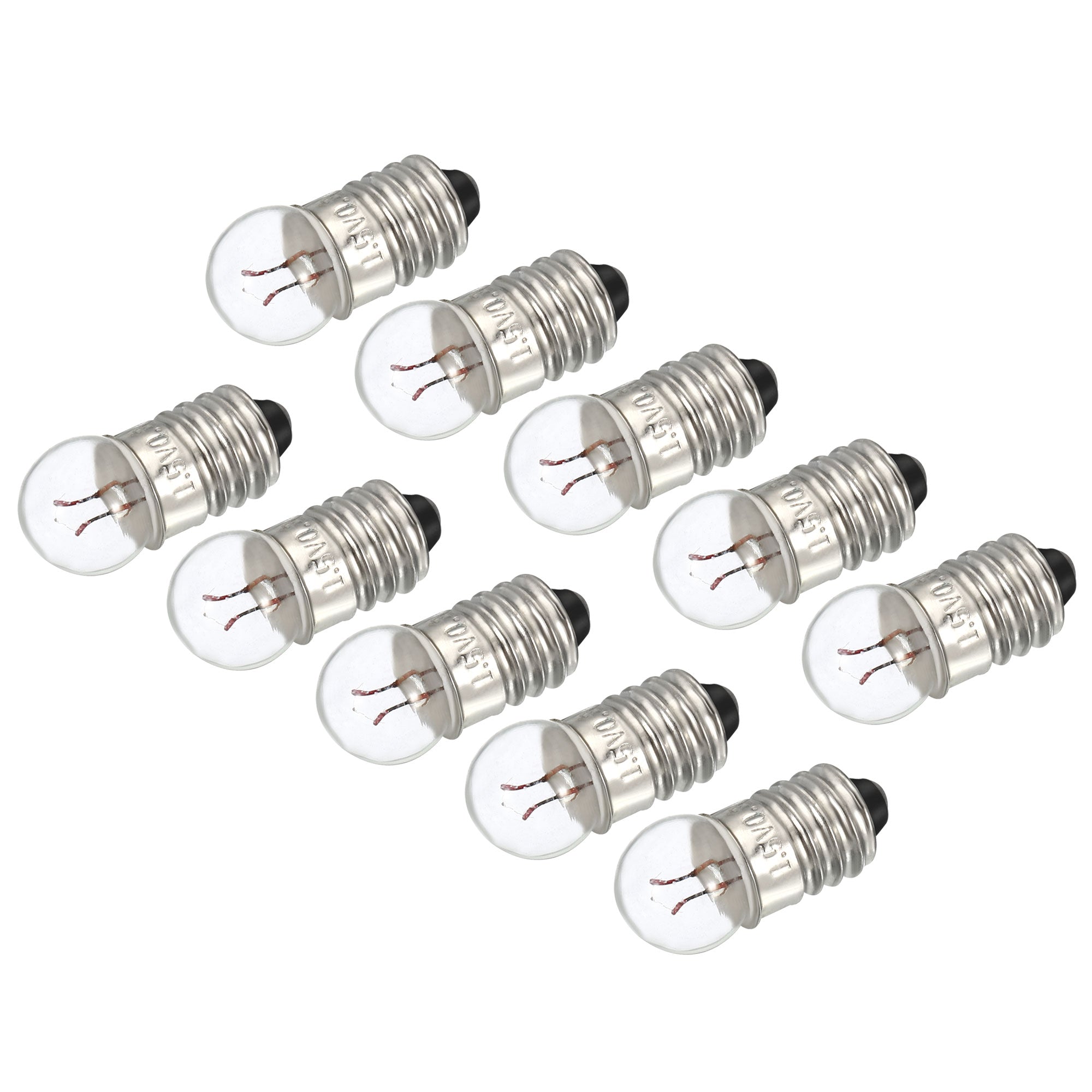 E10 Screw Base Miniature Bulbs DC 1.5V Warm Yellow Light Mini Lamps ...