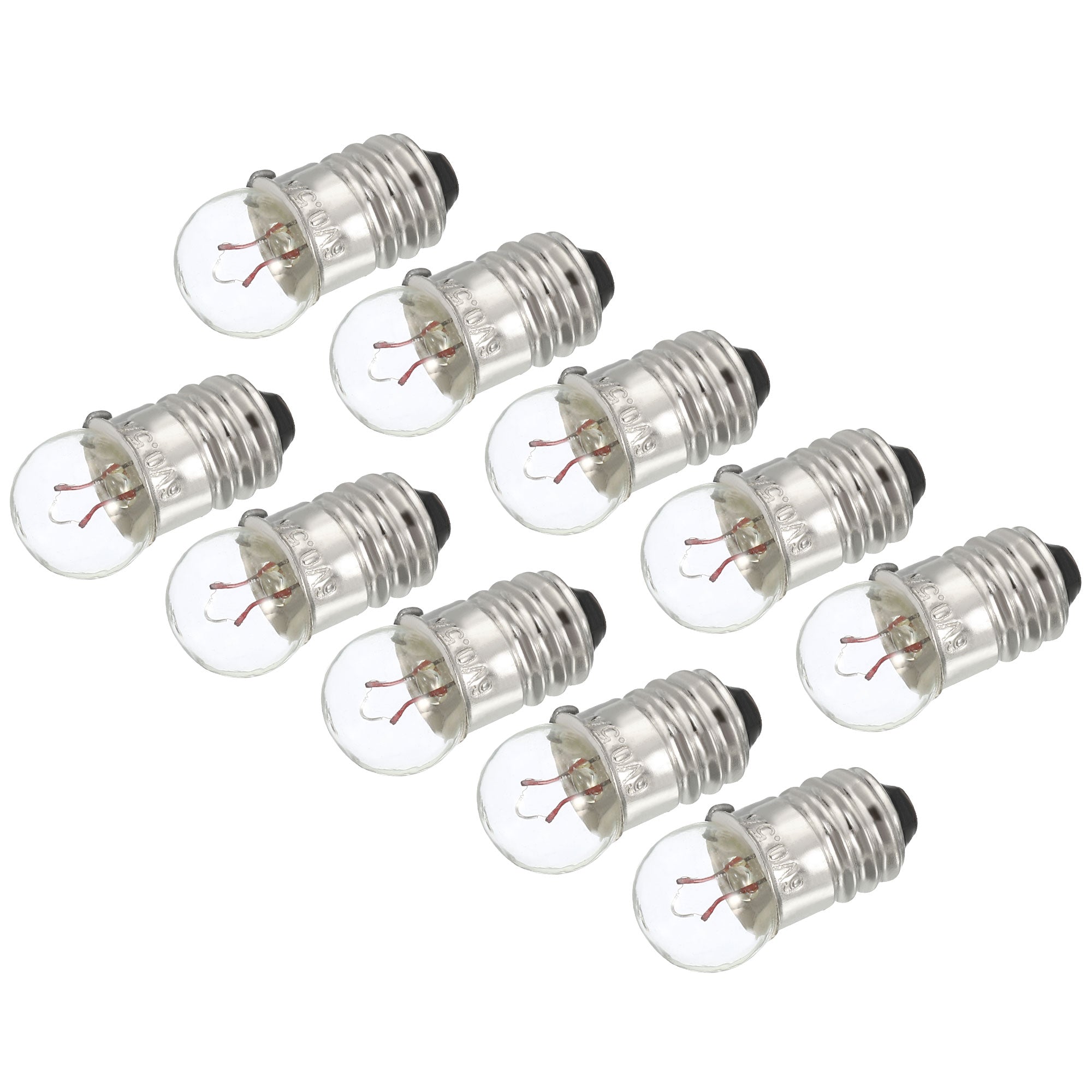 E10 Screw Base Miniature Bulbs DC 6V Warm Yellow Light Mini Lamps with ...