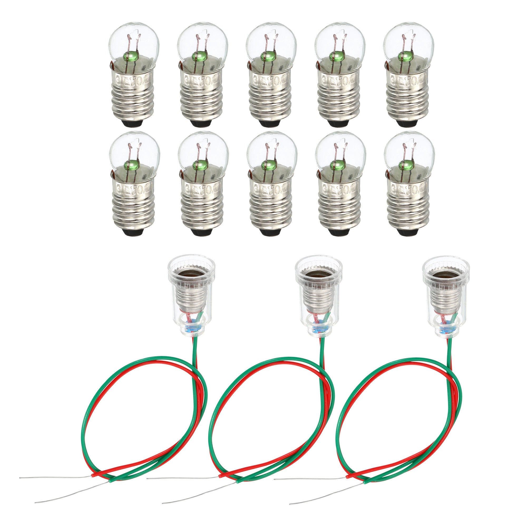 E10 Screw Base Miniature Bulbs 10 Pack 3.8V Warm Yellow Light Mini ...
