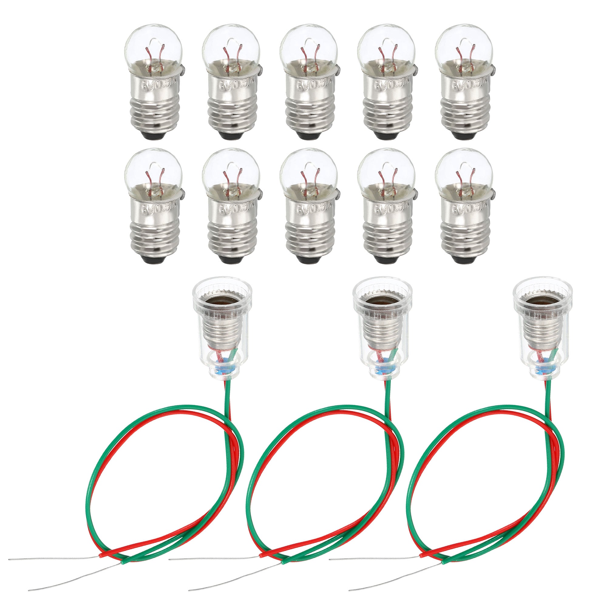 E10 Screw Base Miniature Bulbs 10 Pack 6V Warm Yellow Light Mini Lamps ...