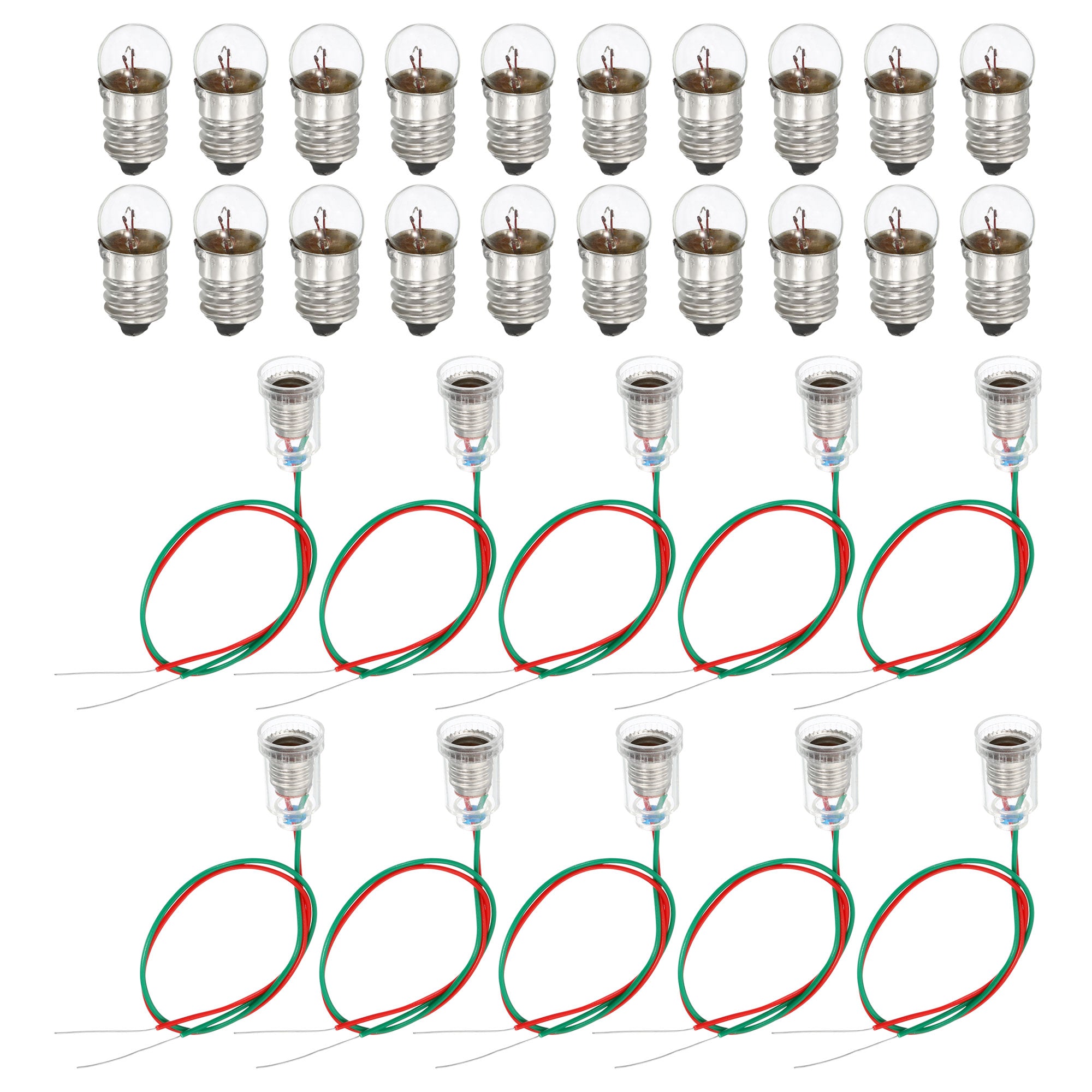 E10 Screw Base Miniature Bulbs 20 Pack 6.2V Warm Yellow Light Mini ...