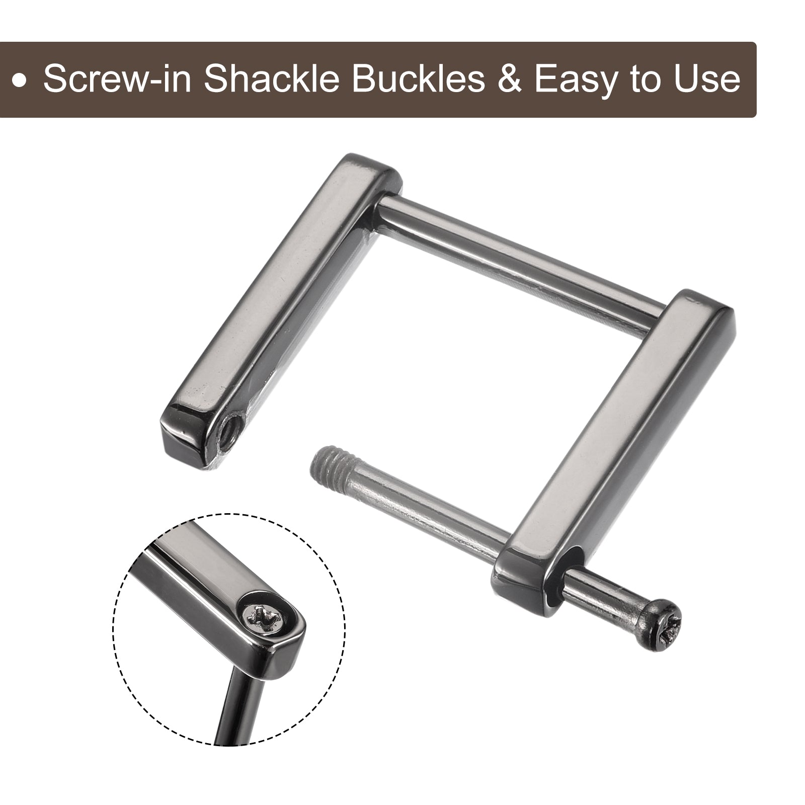 1.4 Inch Rectangle Screw Ring Buckle Strap Connector Purse Bag Loop ...