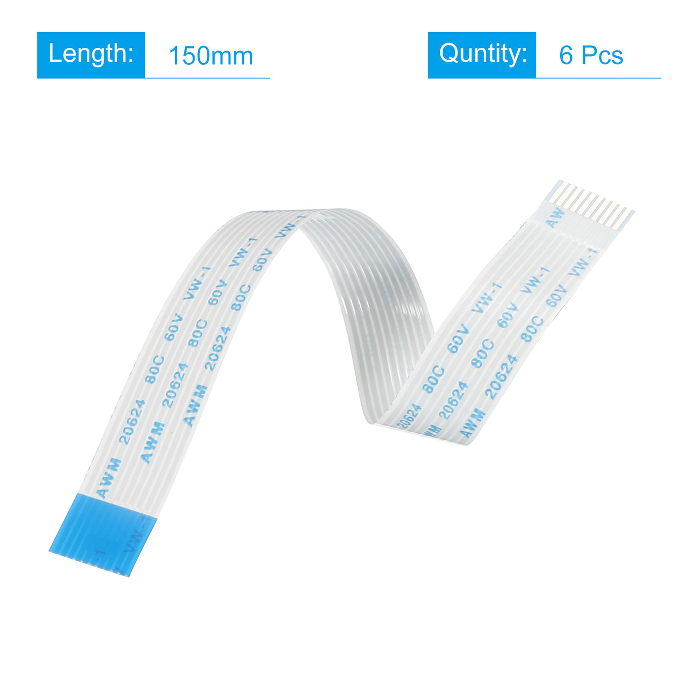 Flexible Flat Cable Extension Cables 10 Pins 1.0mm Pitch 150mm B Type ...