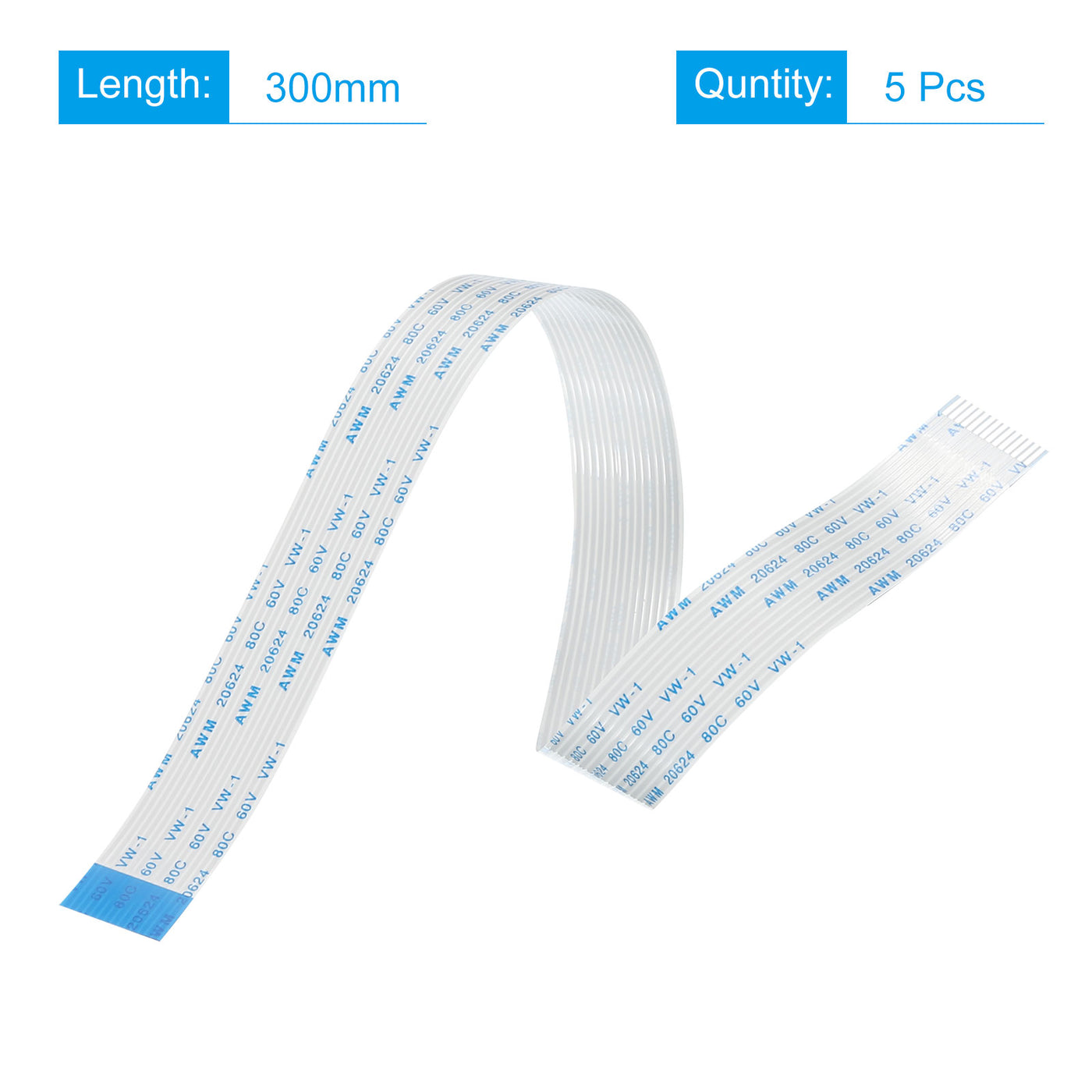 Flexible Flat Cable Extension Cables 14 Pins 1.0mm Pitch 300mm B Type ...