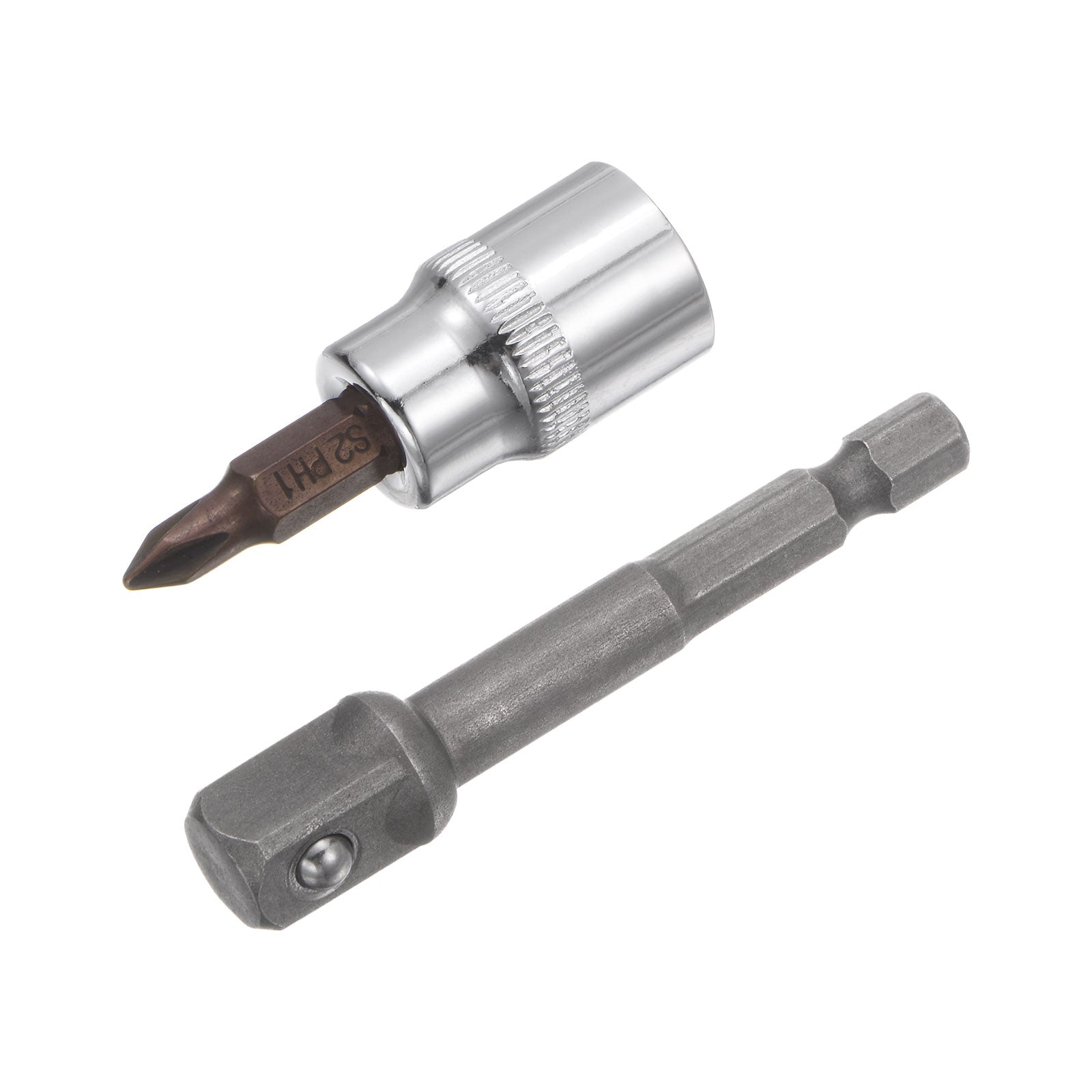Uxcell PH1 Phillips Bit Socket, 3/8" Drive 1.89" Length W Hex Shank ...