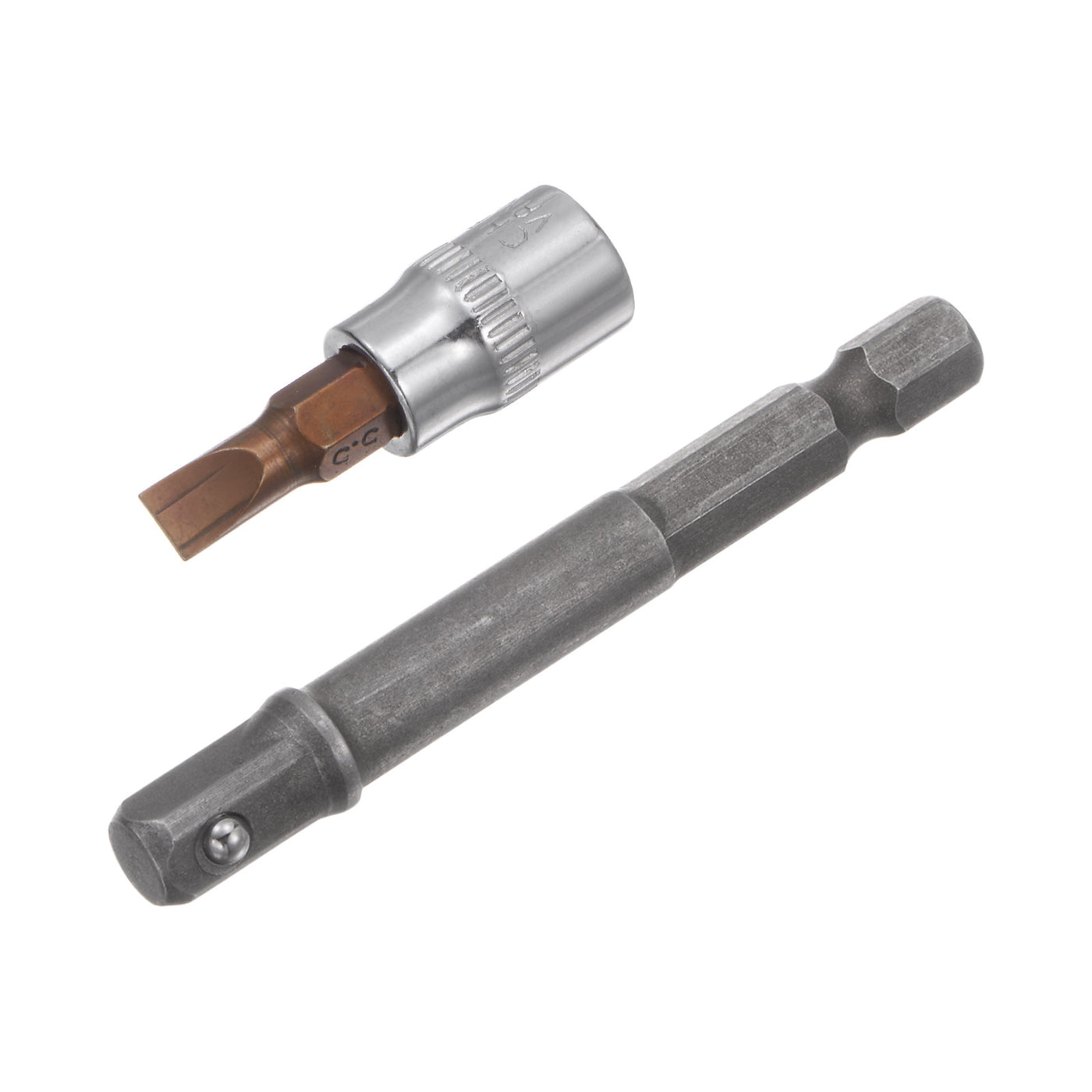 Uxcell FD5.5 Slotted Bit Socket, 1/4" Drive 1.5" Length W Hex Shank ...