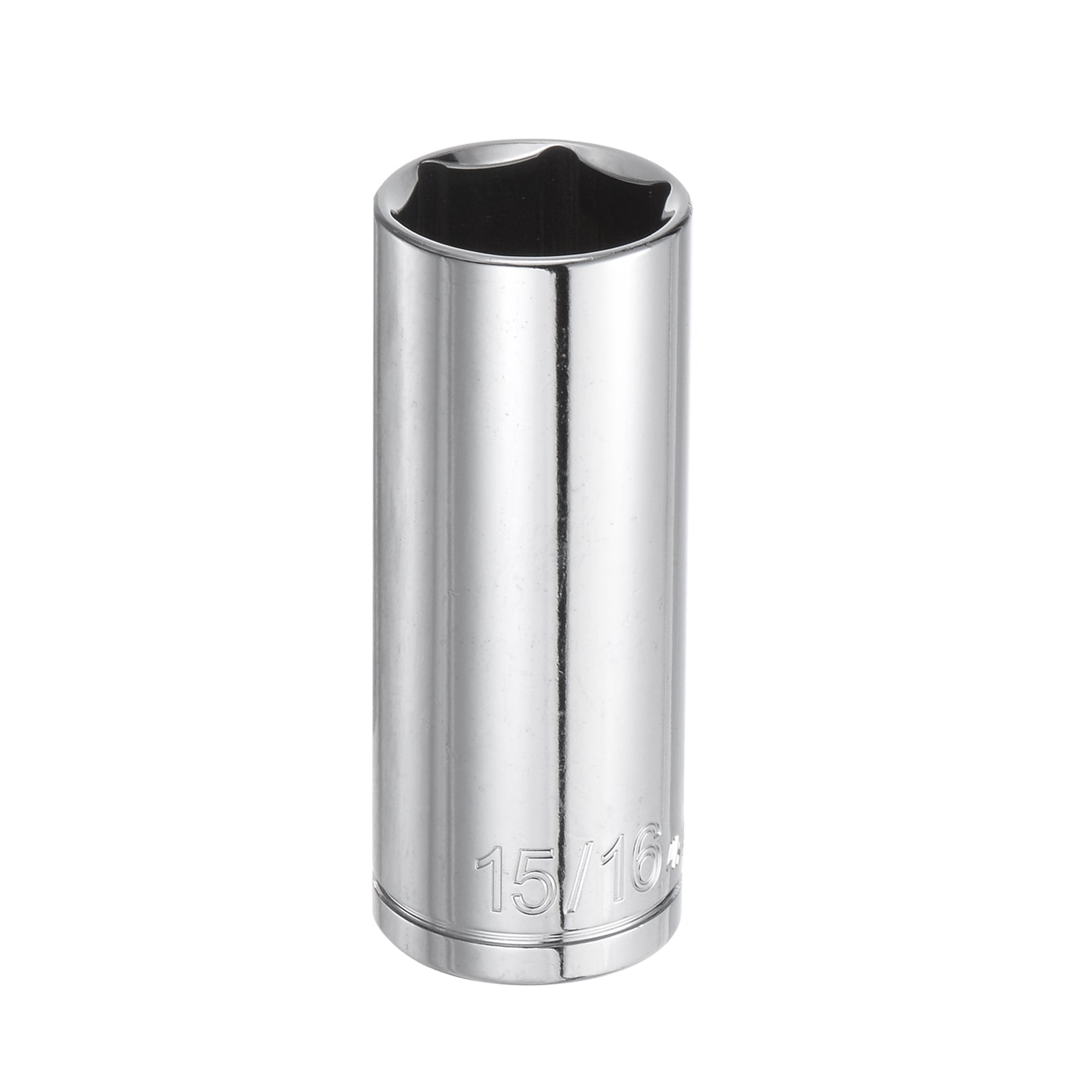 15/16" 6 Point Deep Socket 1/2" Drive 3" Length SAE Sizes CR-V Steel ...