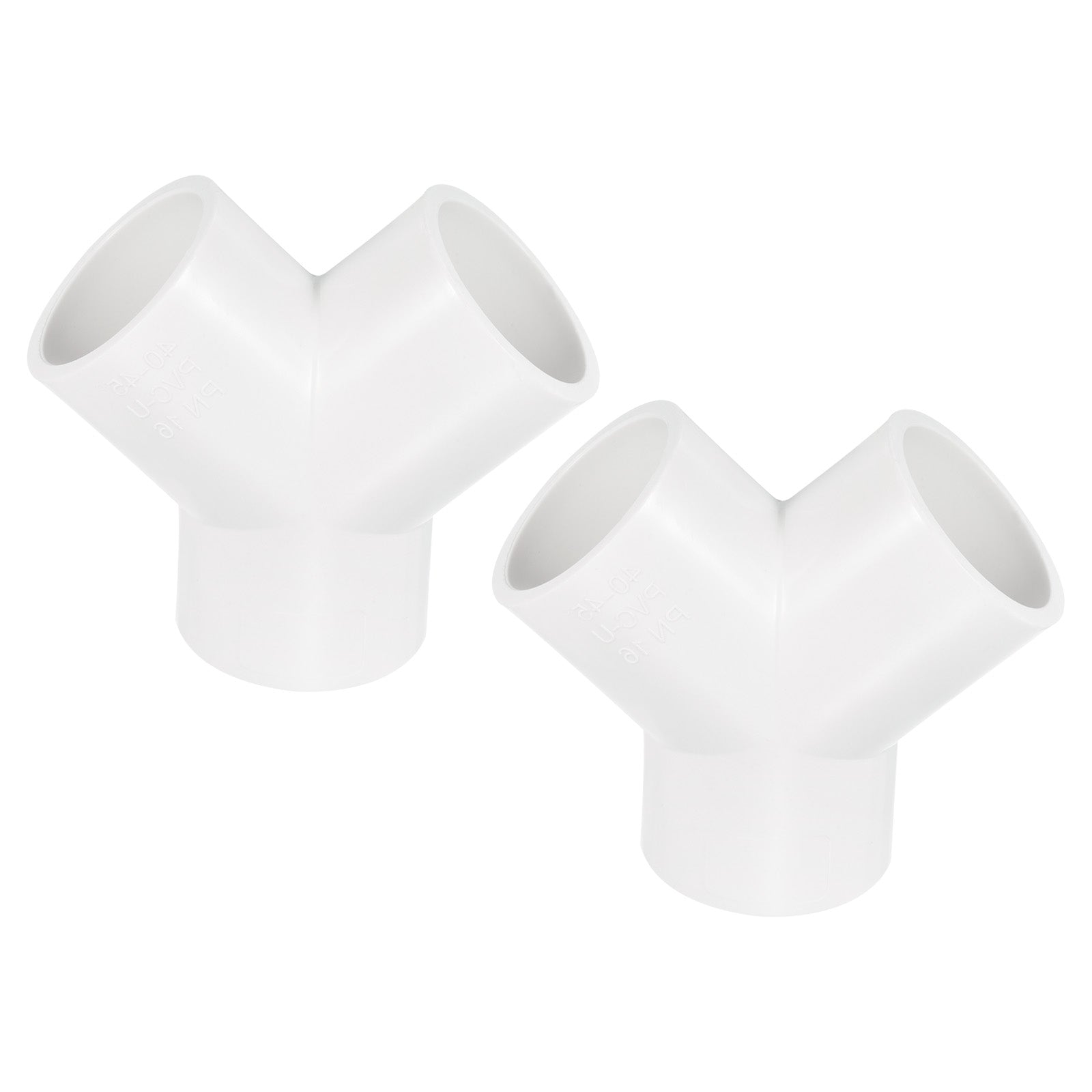 40mm PVC Pipe Fittings 2pcs 3 Way Y Shape Water Joint Connectors ...