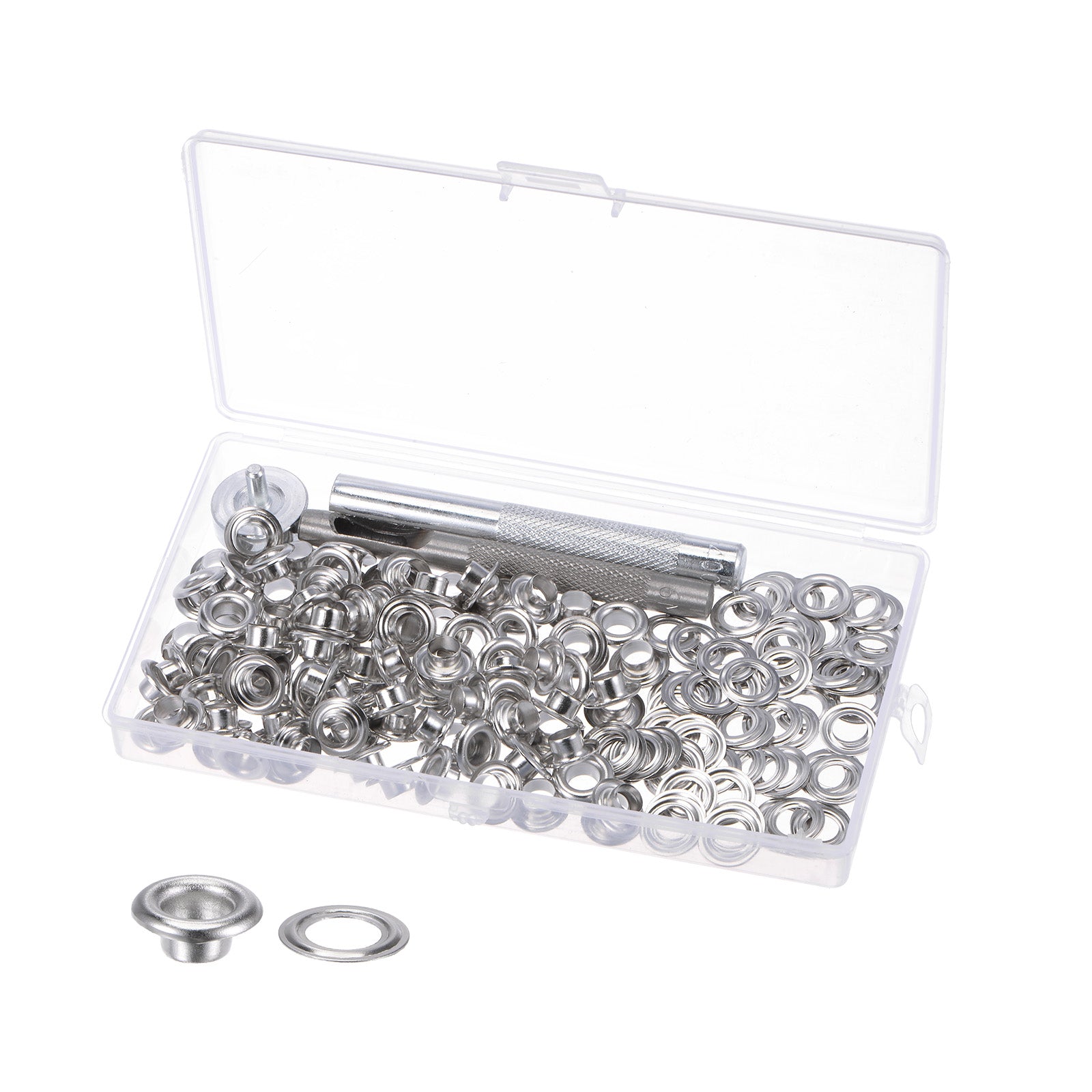 Grommet Kit 100 Set 6mmx12mm Copper Grommets Eyelets with Tools, Silver ...