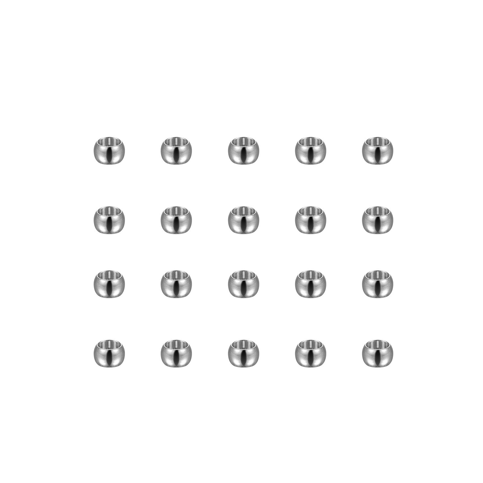 20pcs Beads 4mm Stainless Steel 2.5mm Hole Dia Bead for DIY Crafts ...