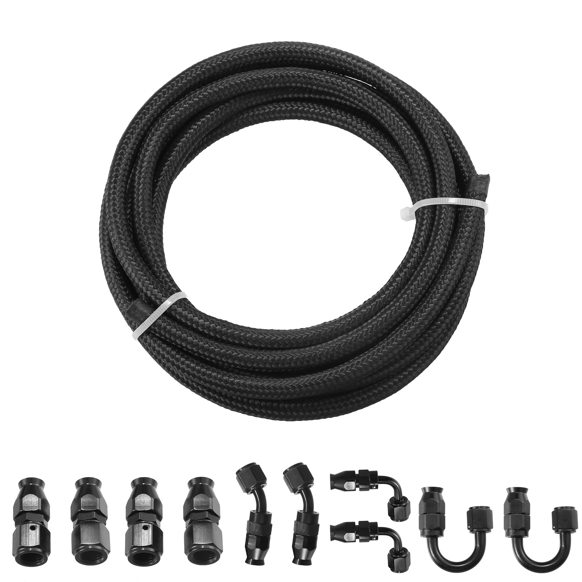 Universal 6AN Fuel Line Kit 16FT Nylon Braided Oil Fuel Line Hose ...