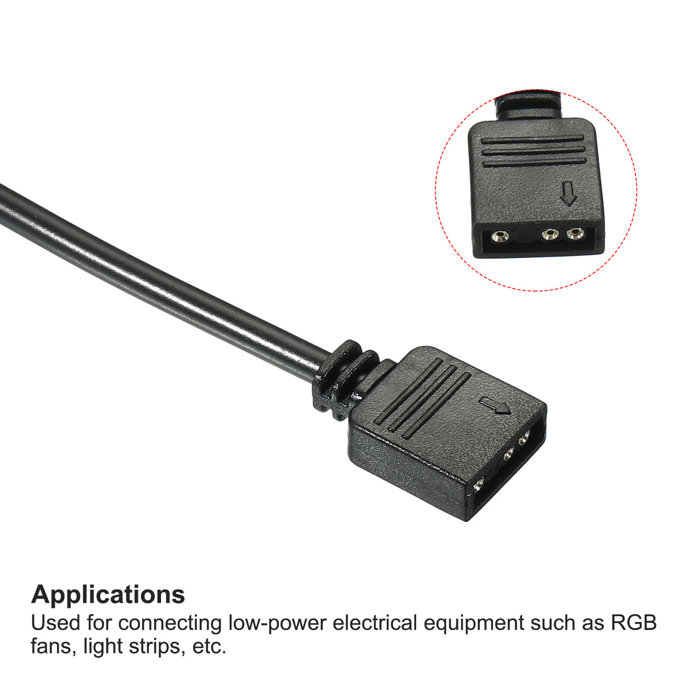 3 Pin 5V 30cm Long Computer Motherboard Interface to SM3P Female ...