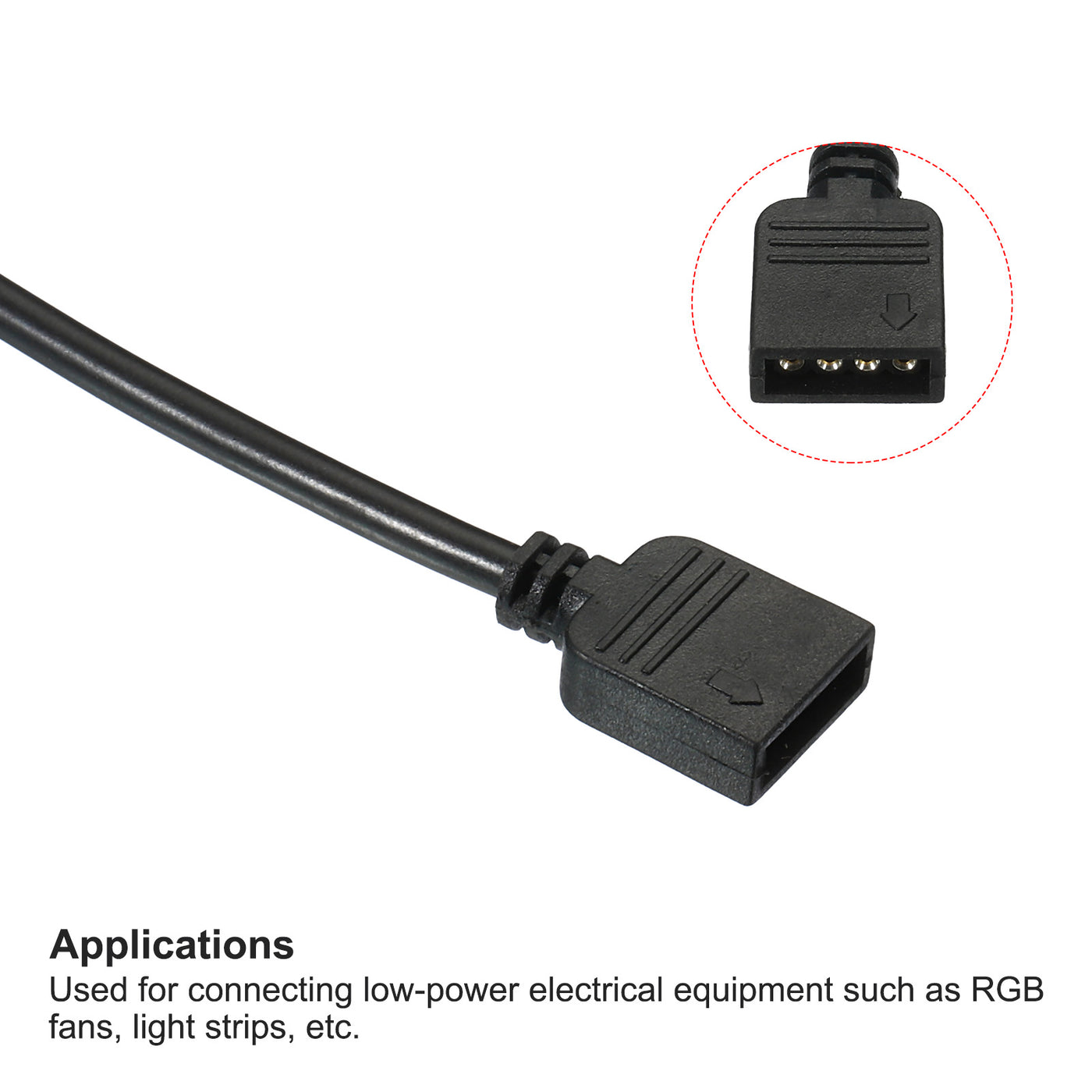 4 Pin 12V 30cm Long Computer Motherboard Interface to SM4P Female ...