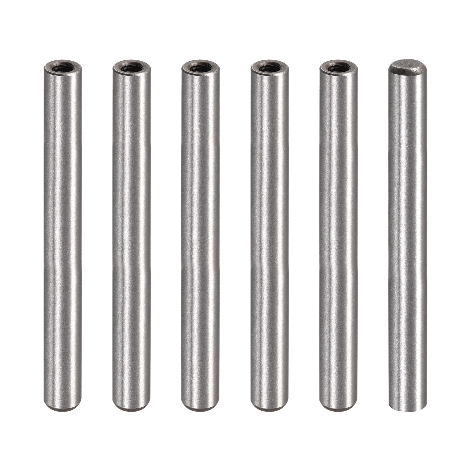 Uxcell M6 Internal Thread Dowel Pin 6pcs 10x100mm Chamfering Flat ...