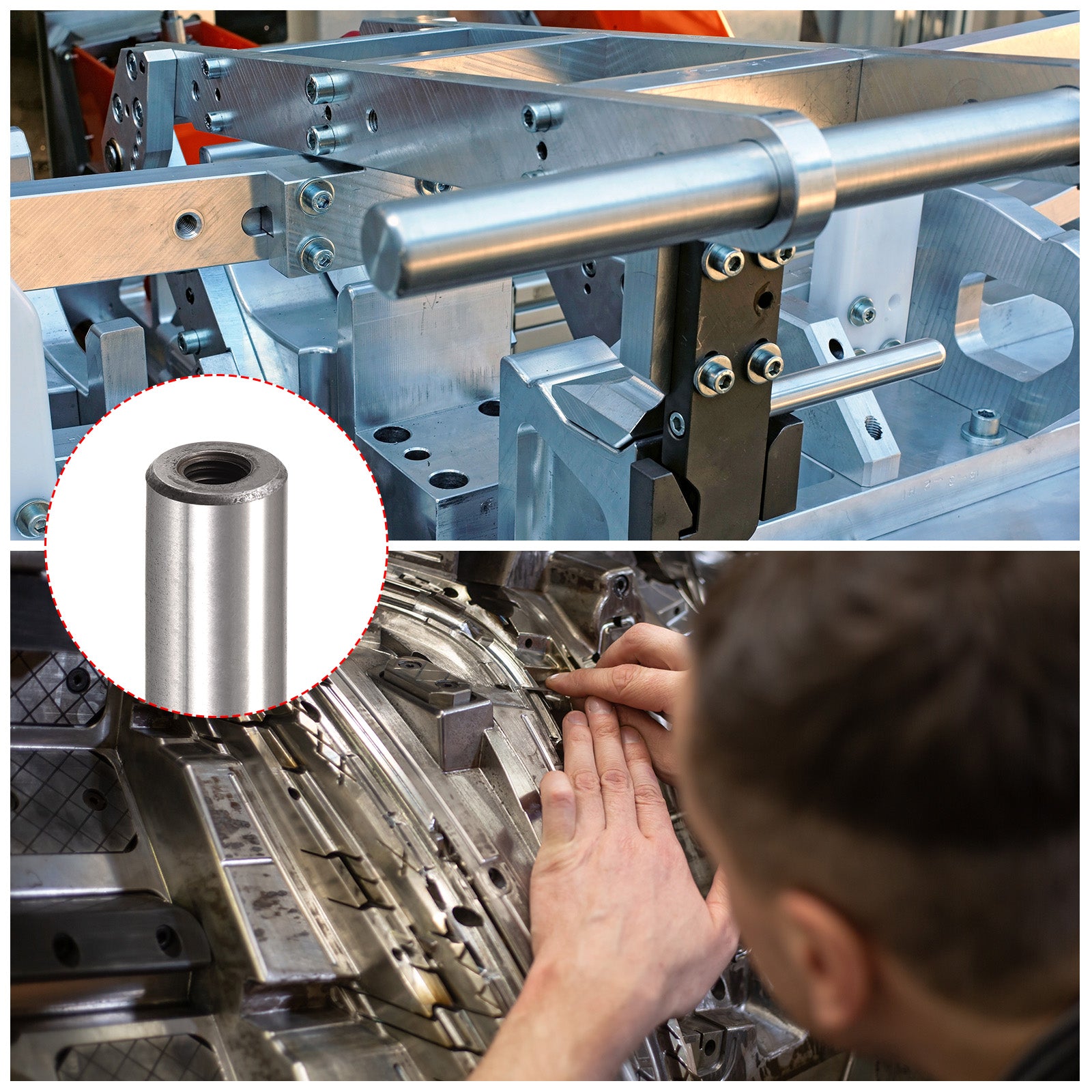 Uxcell M6 Internal Thread Dowel Pin 6pcs 12x70mm Chamfering Flat Carbon ...