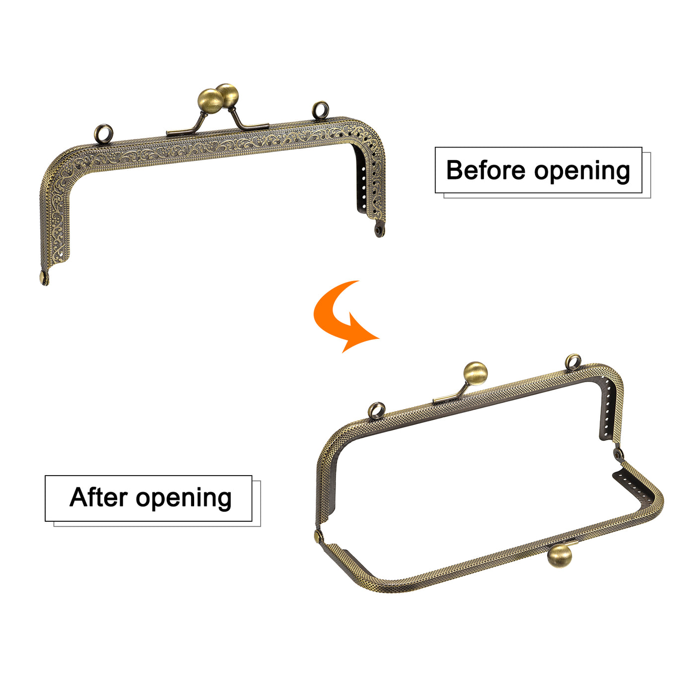 Uxcell Metal Purse Frames, 7.1" 4Pcs Kiss Lock Clasp Frame for Coin ...