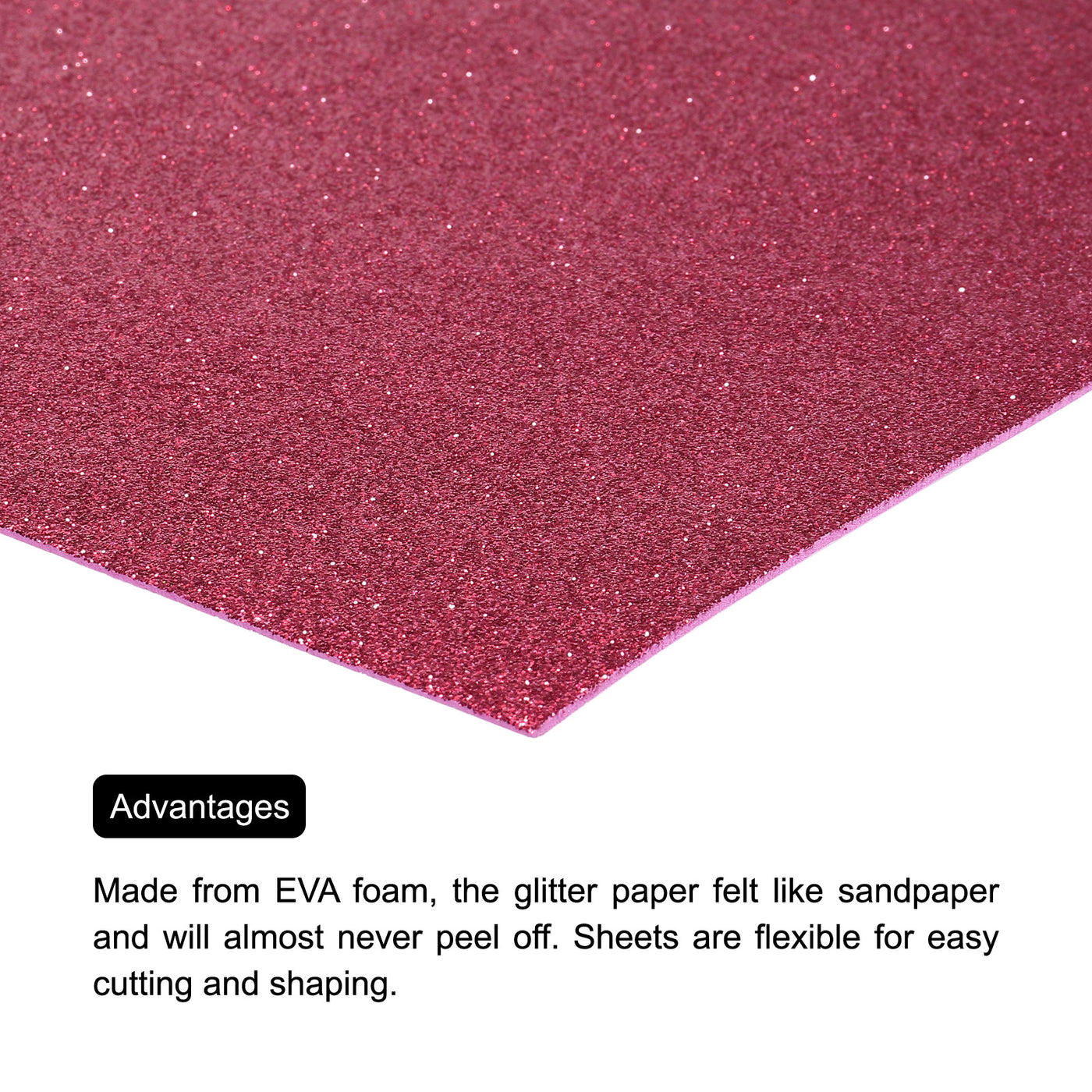 Glitter EVA Foam Sheets Magenta 10.8x8.4 Inch 1.5mm for Arts Crafts ...
