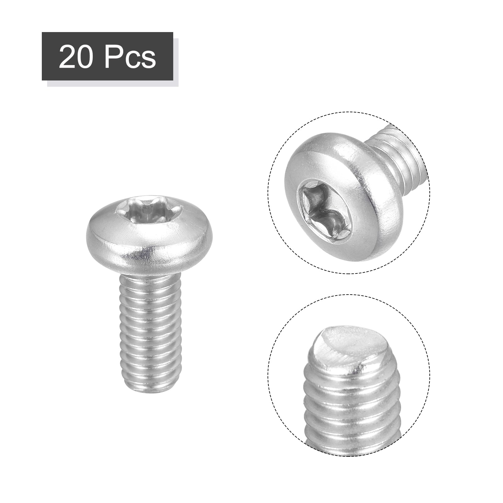 Uxcell M6x14mm Torx Security Machine Screws, 20pcs 316 Stainless Steel Pan Head Screw | Harfington