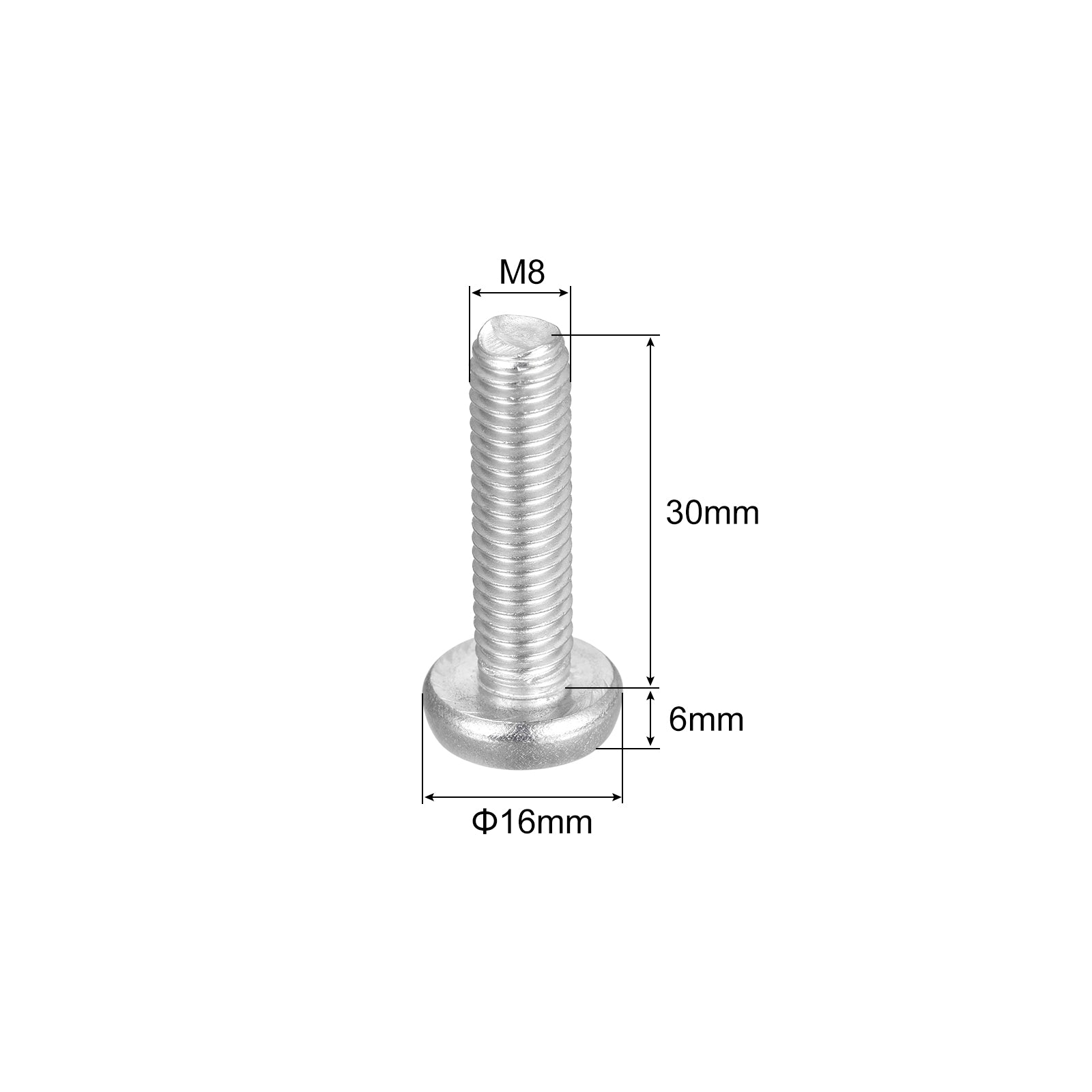 Uxcell M8x30mm Torx Security Machine Screws, 10pcs 316 Stainless Steel ...