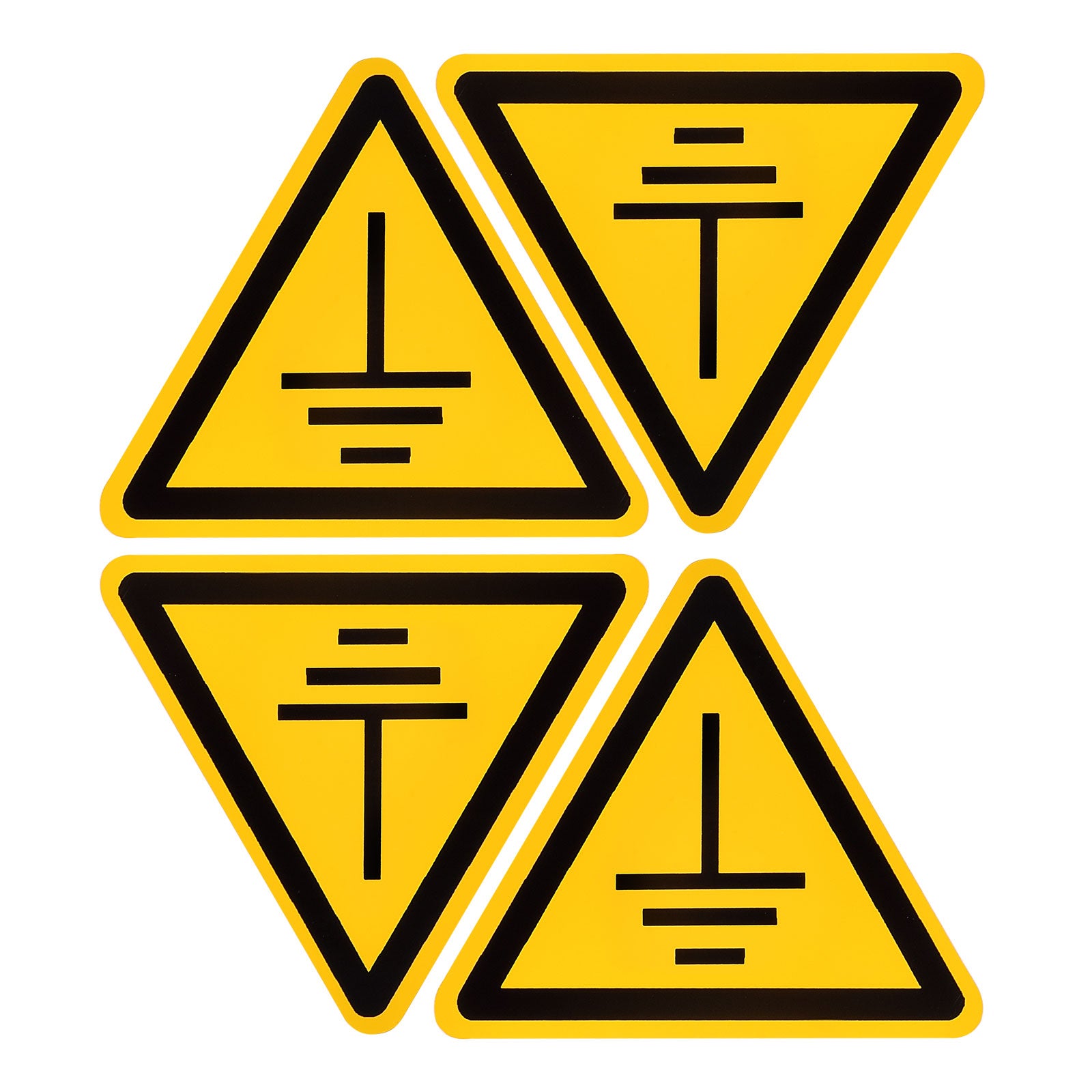 Triangle Pay Attention to Grounding Warning Sign Self Adhesive 50mm ...