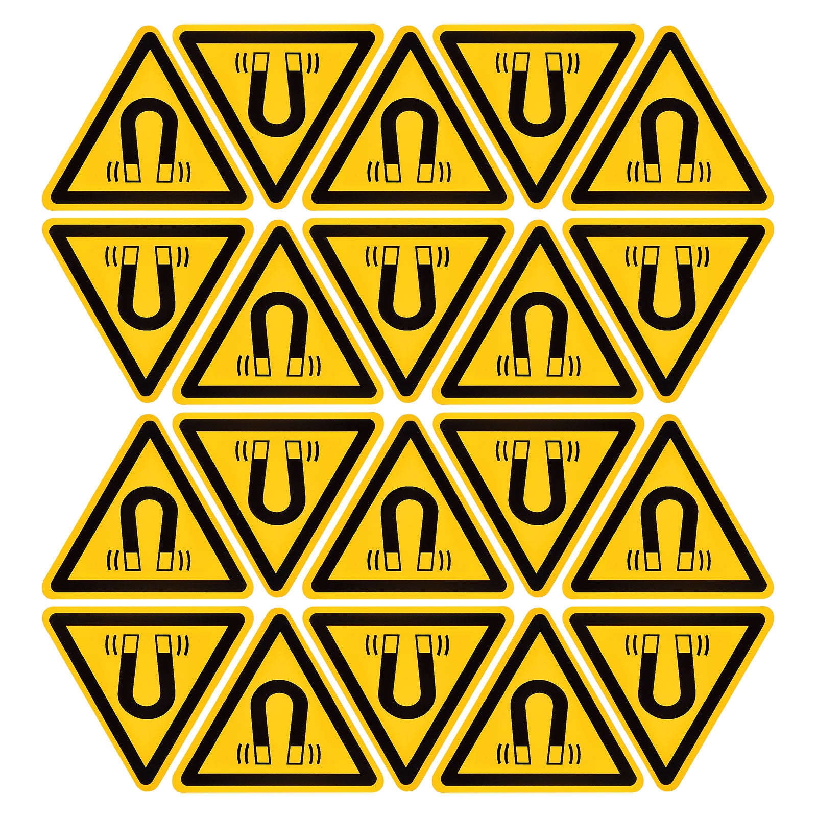 Triangle Beware of the Magnetic Field Warning Sign Self Adhesive 40mm ...