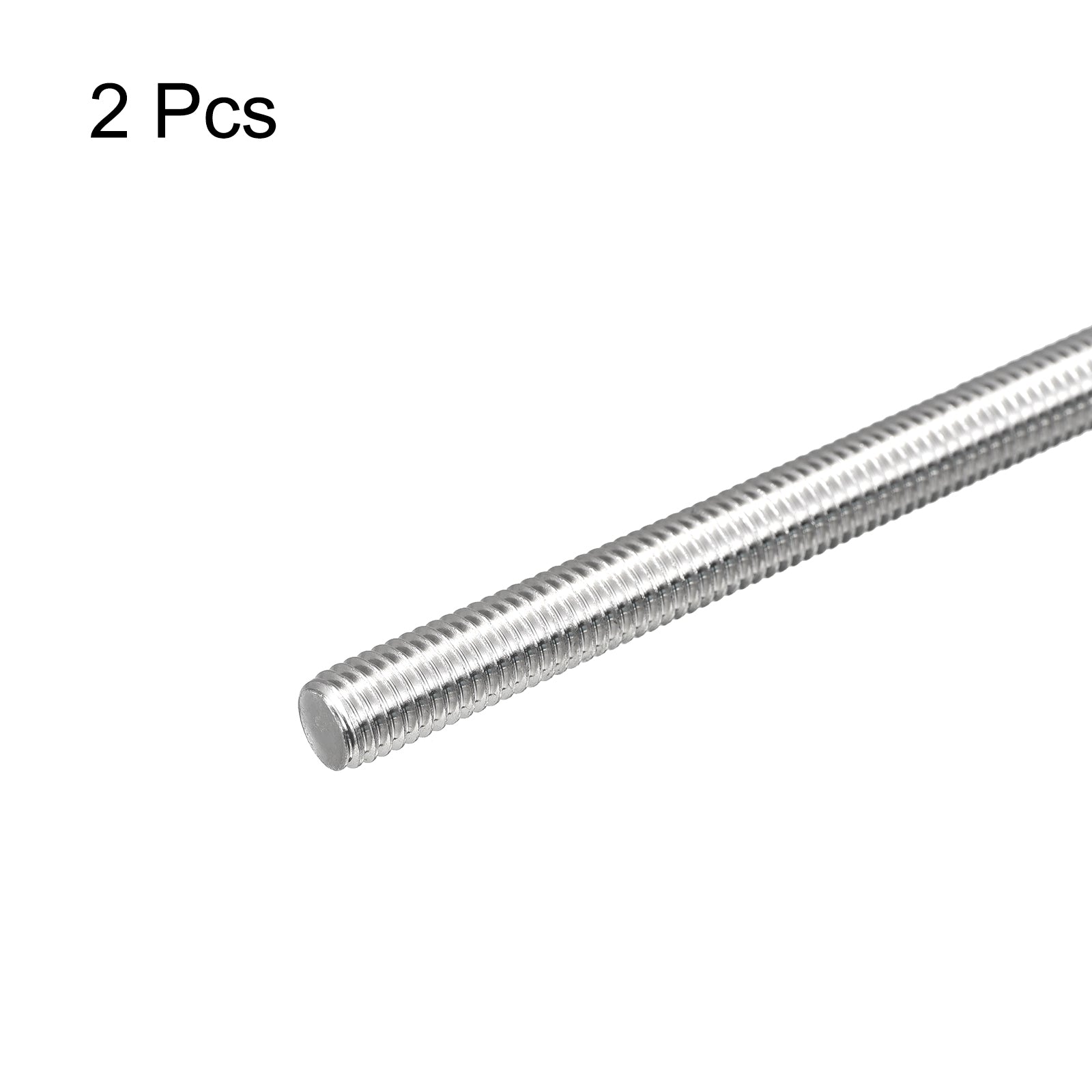 2 Pcs Fully Threaded Rod M8 x 500mm 1.25mm Pitch 304 Stainless Steel ...