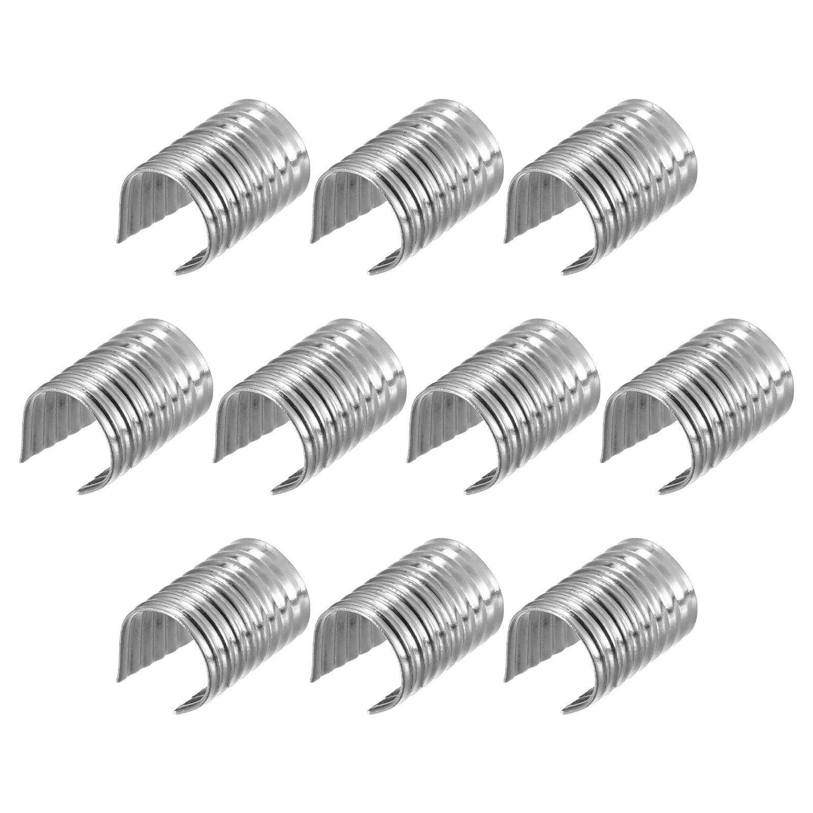 Uxcell Leather Rope Crimp Clips, Foldable Cylindrical Cord End for ...